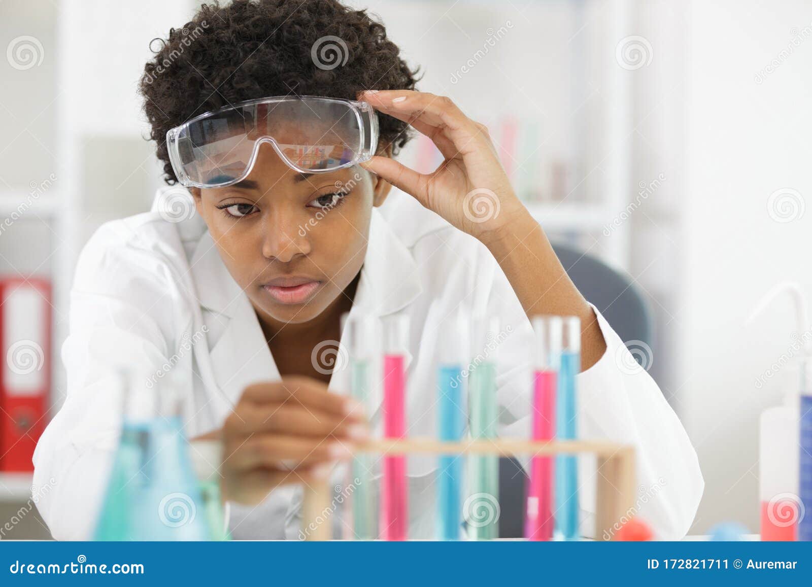 Chemical Laboratory Worker Looking at Results Stock Image - Image of ...