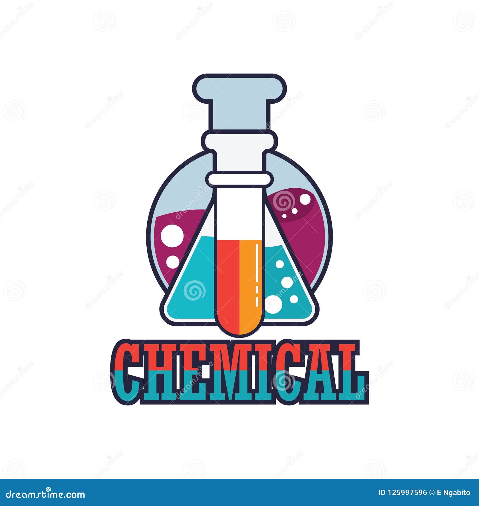 Chemical Logo for Science or Research, Vector Illustration Stock Vector ...