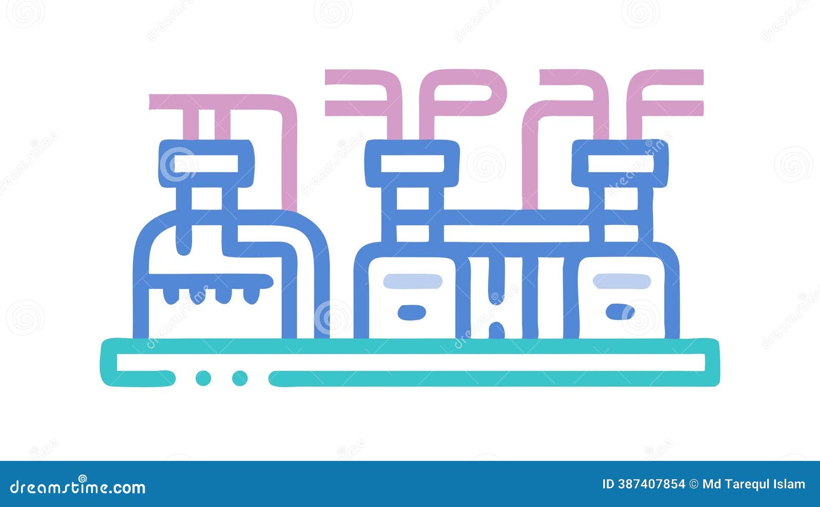 Chemical Manufacturing Linear Icons Set. Synthesis, Formula, Reactant ...
