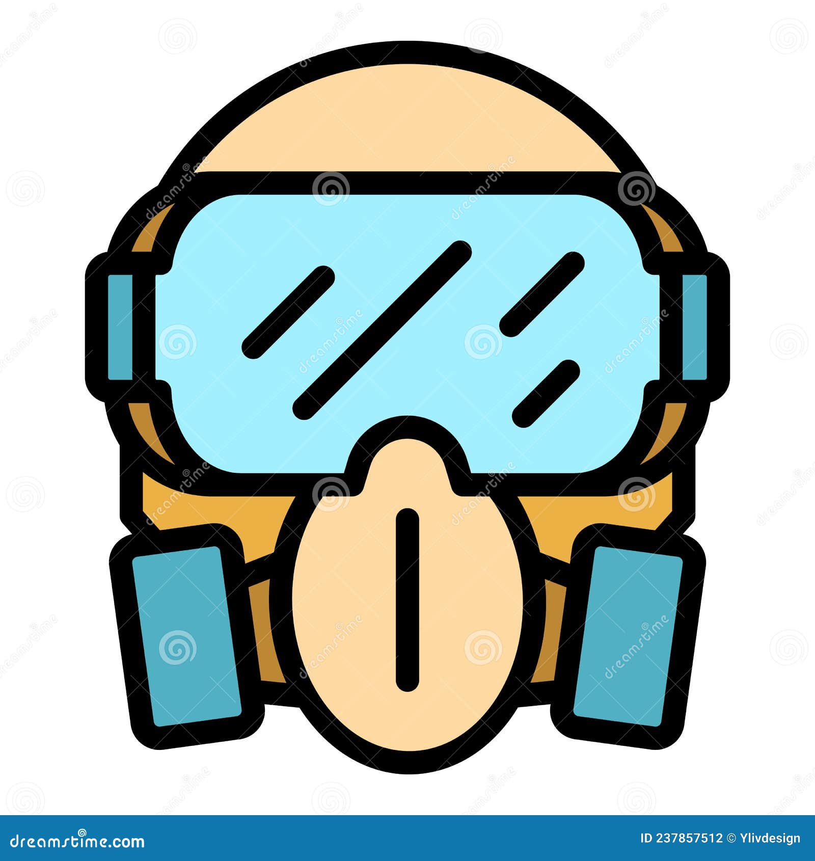 Chemical Mask Icon Color Outline Vector Stock Vector - Illustration of ...