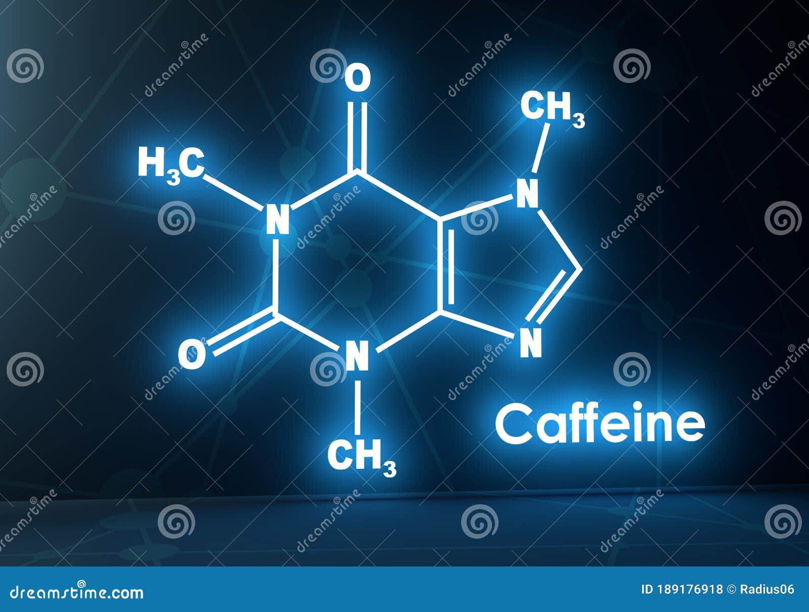 Caffeine molecular formula stock illustration. Illustration of formula ...