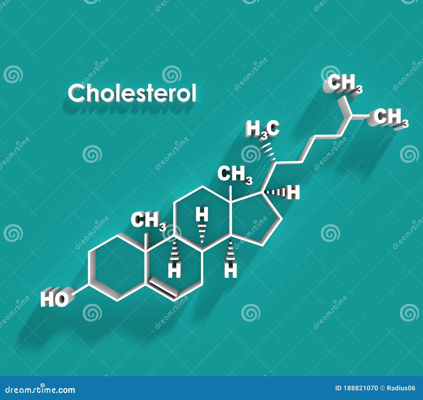 Formula of cholesterol. stock illustration. Illustration of molecule ...