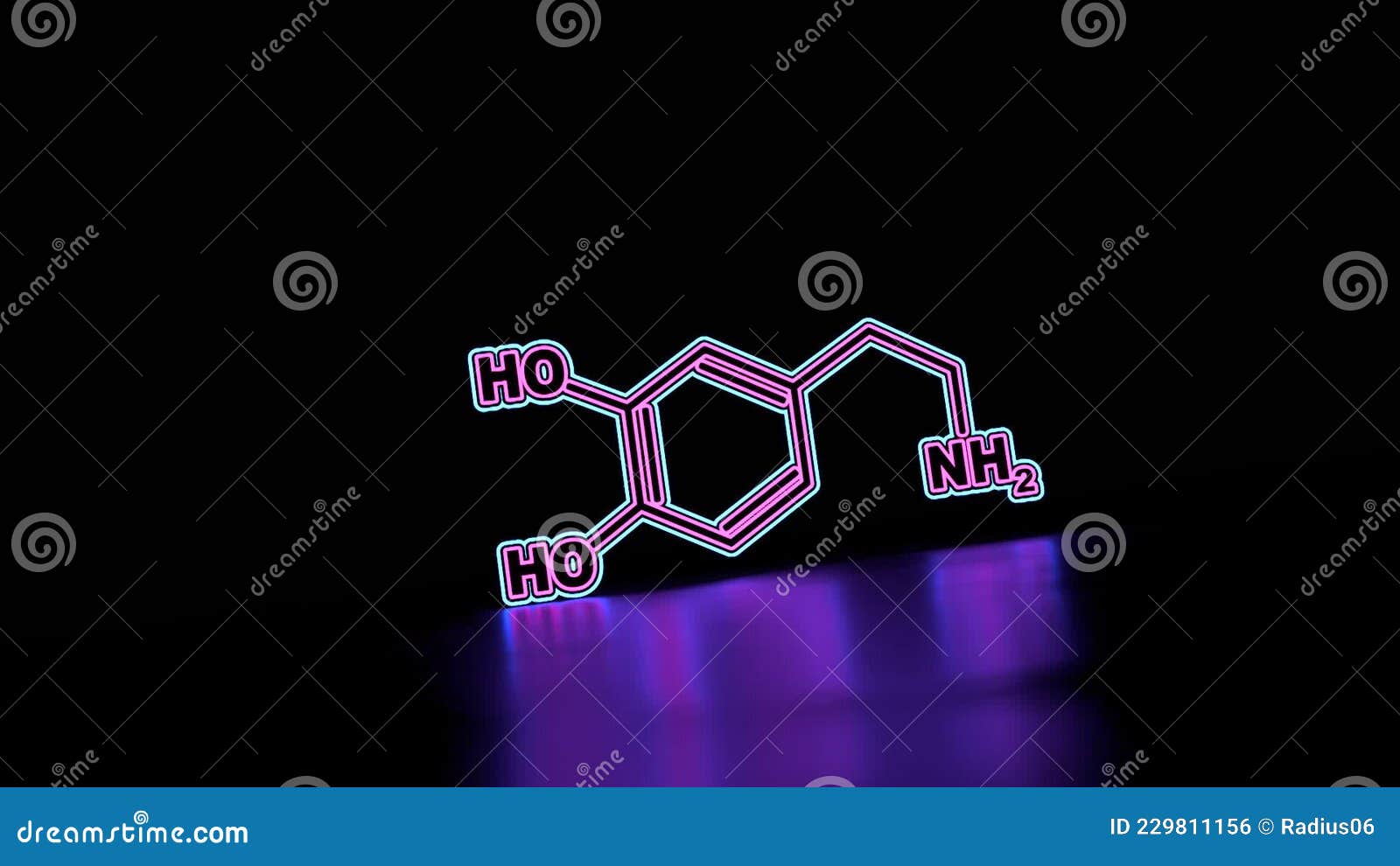 Formula Hormone Dopamine. Thin Line Style Stock Footage - Video of ...