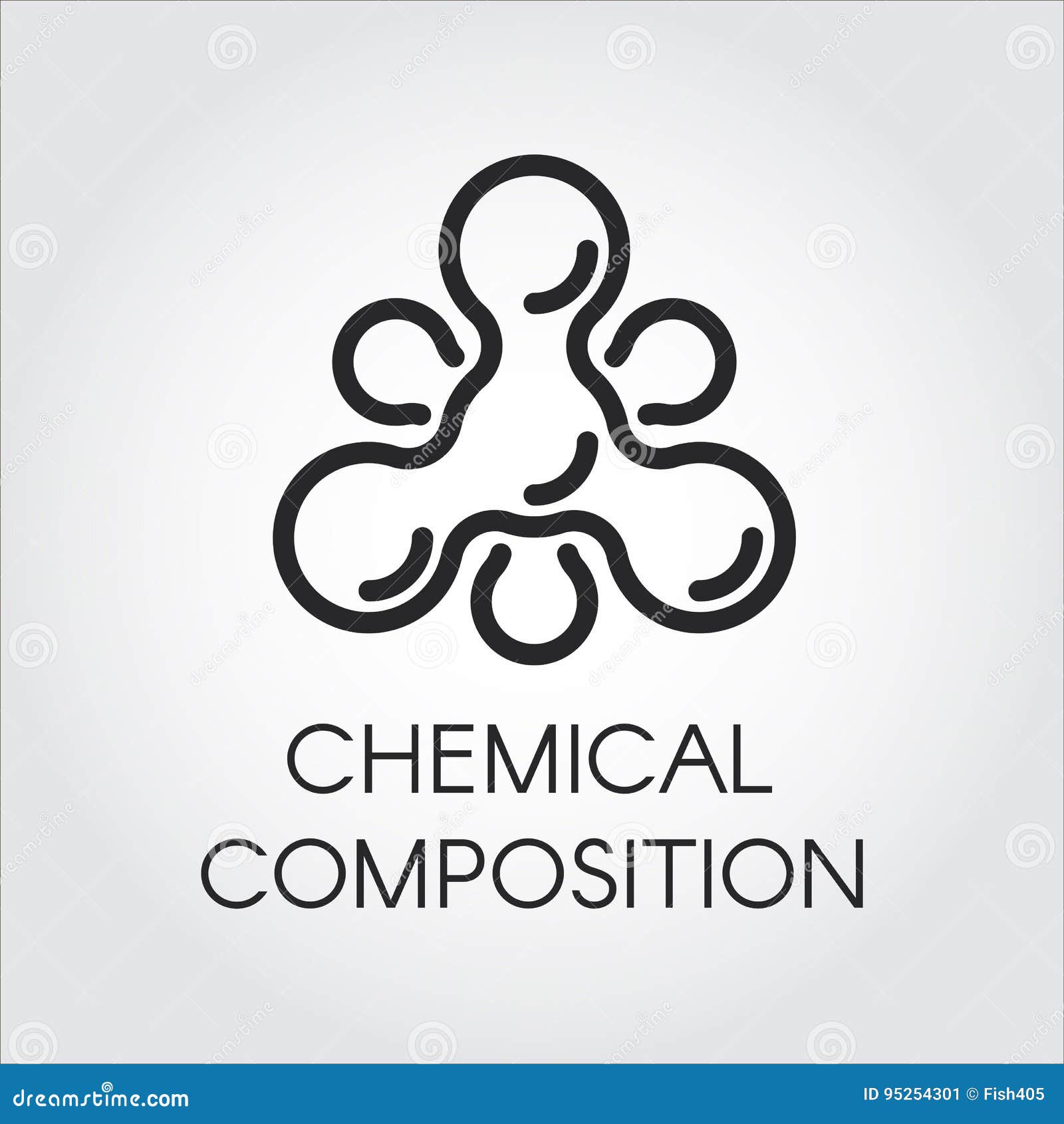 Chemical Molecular Icon In Linear Style. Atom Structure Contour Logo ...