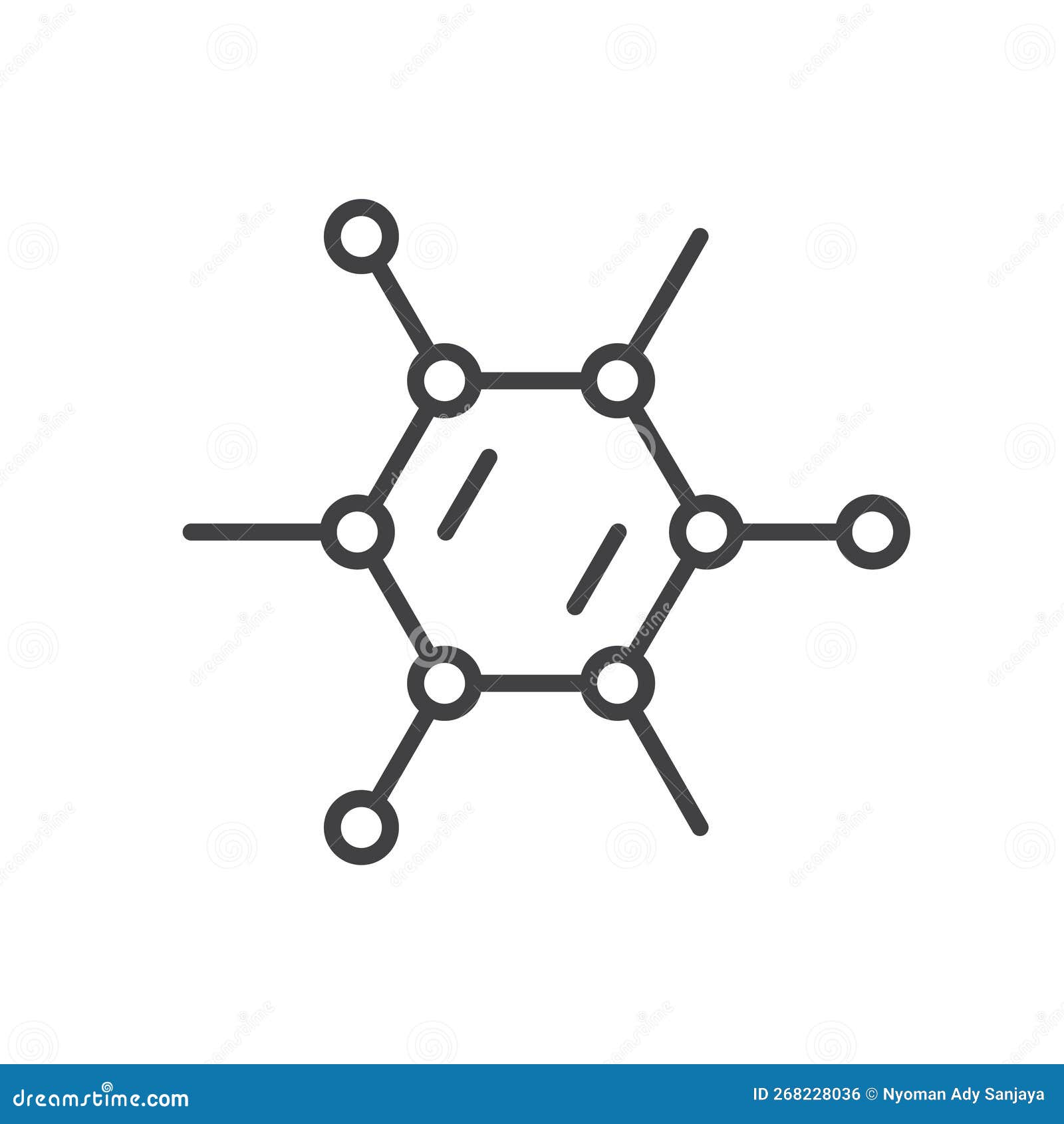 Chemical Molecular Structure Line Icon. Vector Graphic Stock Vector ...