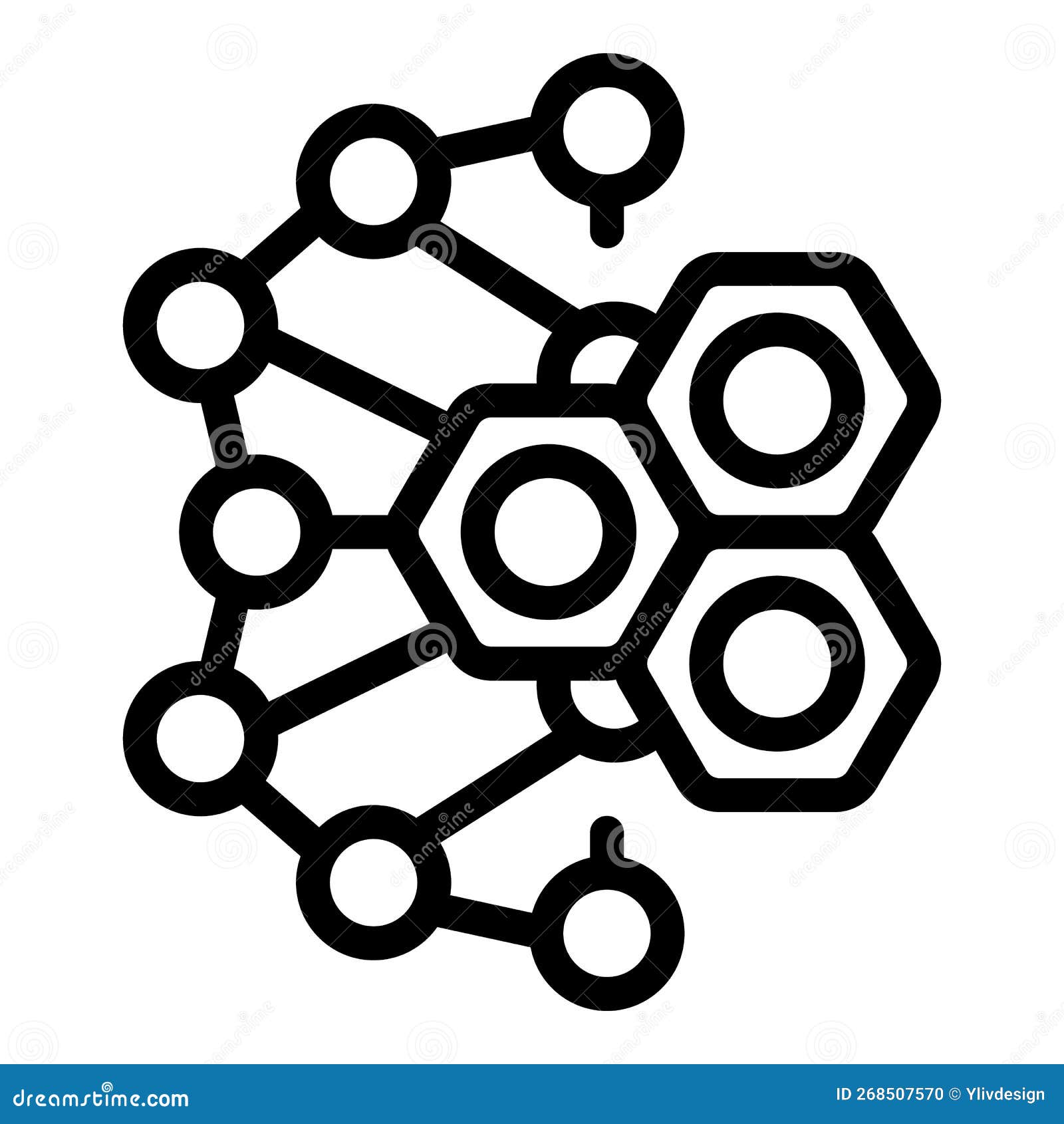 Chemical Molecule Icon Outline Vector. Collagen Vitamin Stock ...