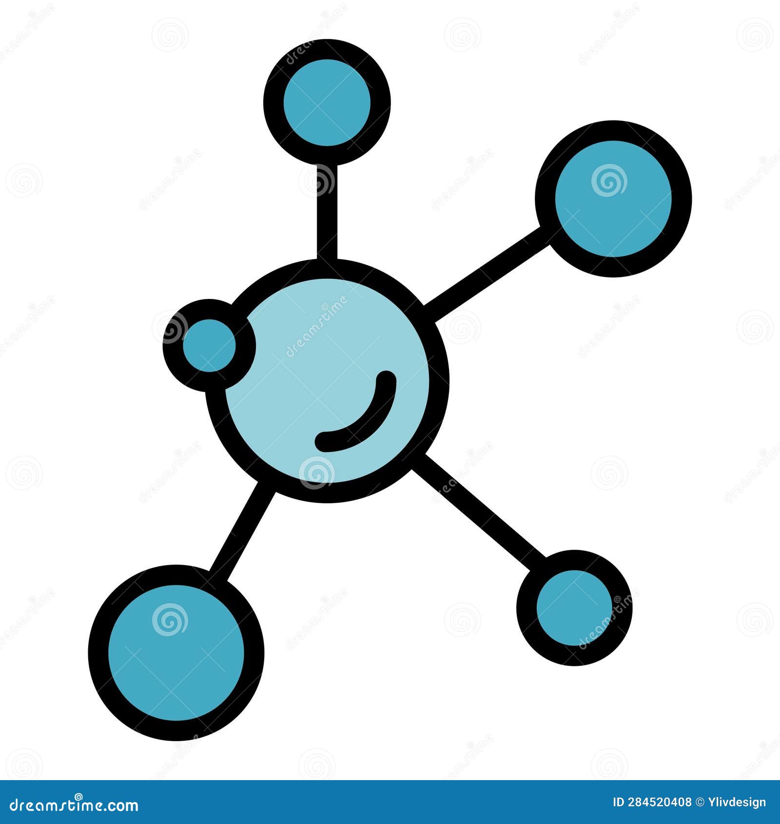 Chemical Molecule Icon Vector Flat Stock Vector - Illustration of ...