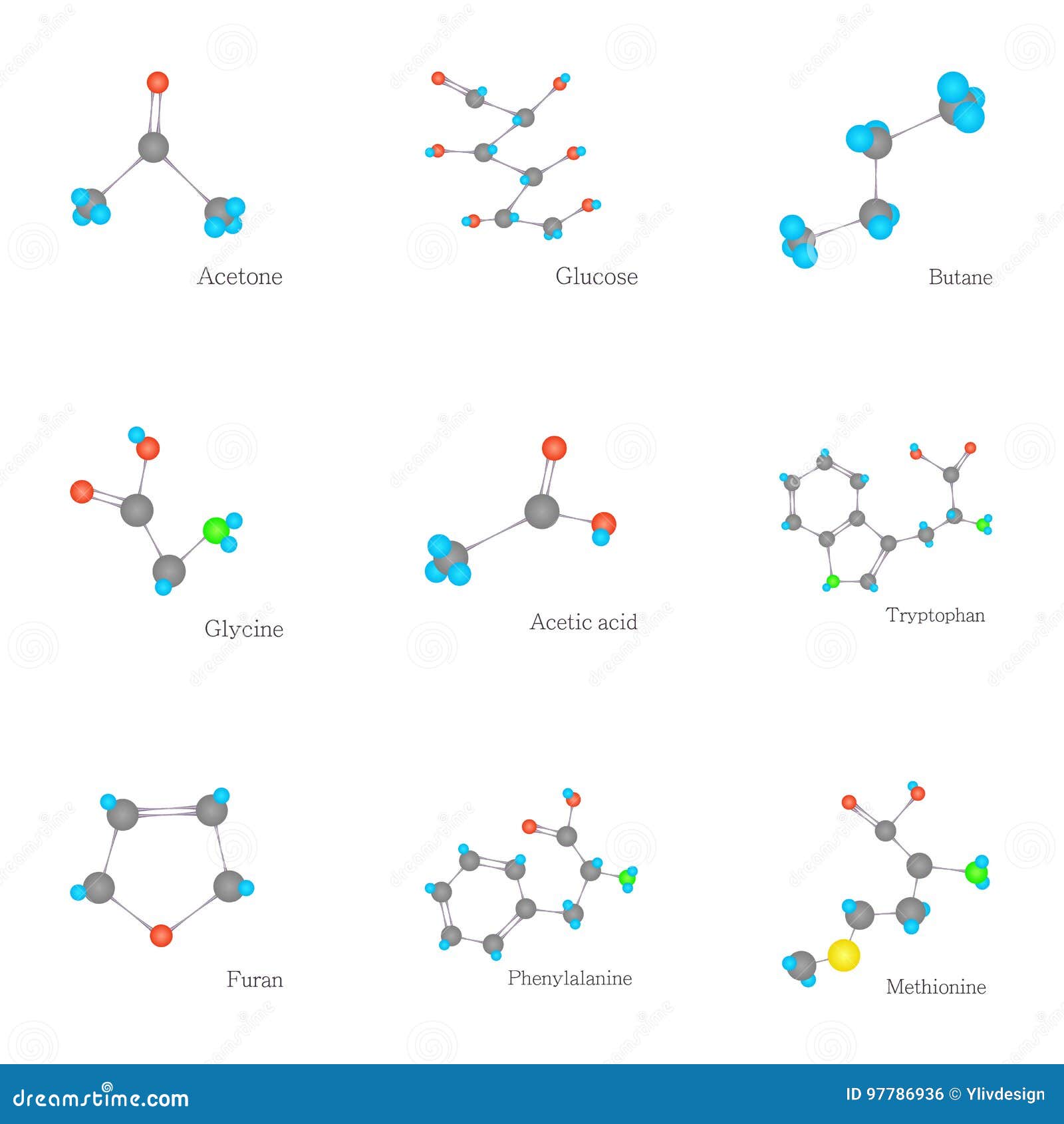 Chemical Molecule Icons Set, Cartoon Style Stock Vector - Illustration ...