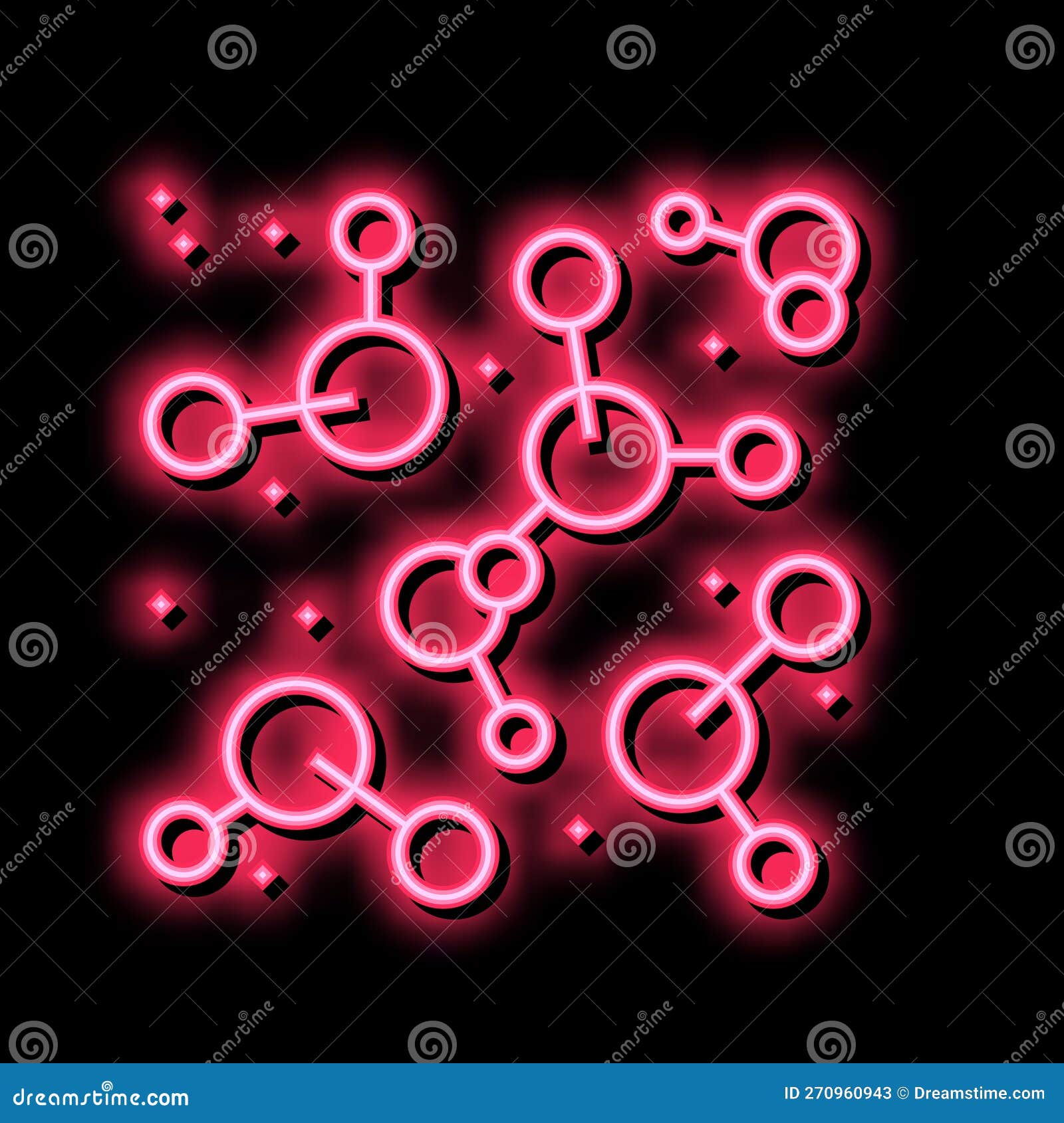 Chemical Molecule Neon Glow Icon Illustration Stock Vector ...
