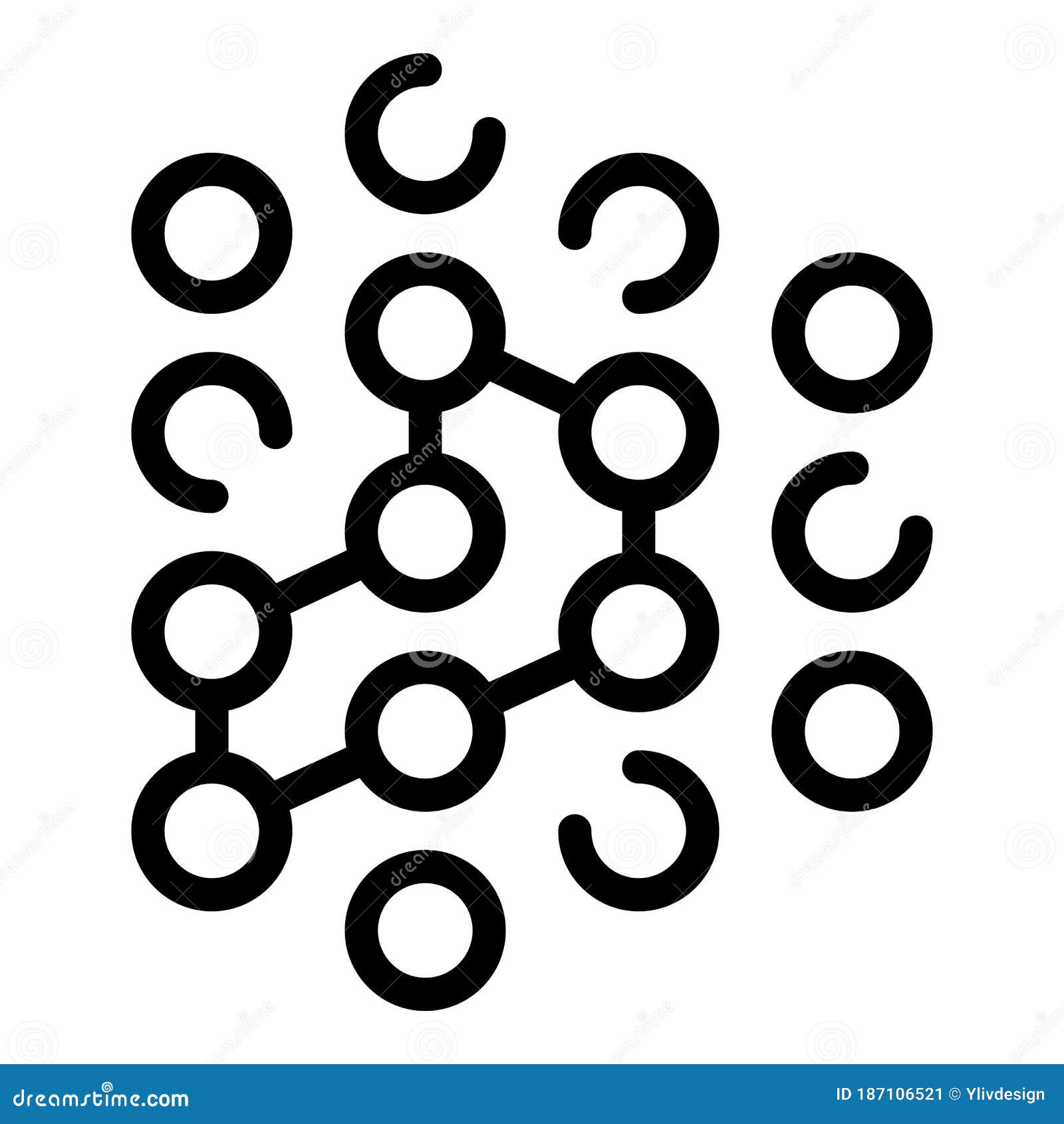 Chemical Molecules Icon, Outline Style Stock Vector - Illustration of ...