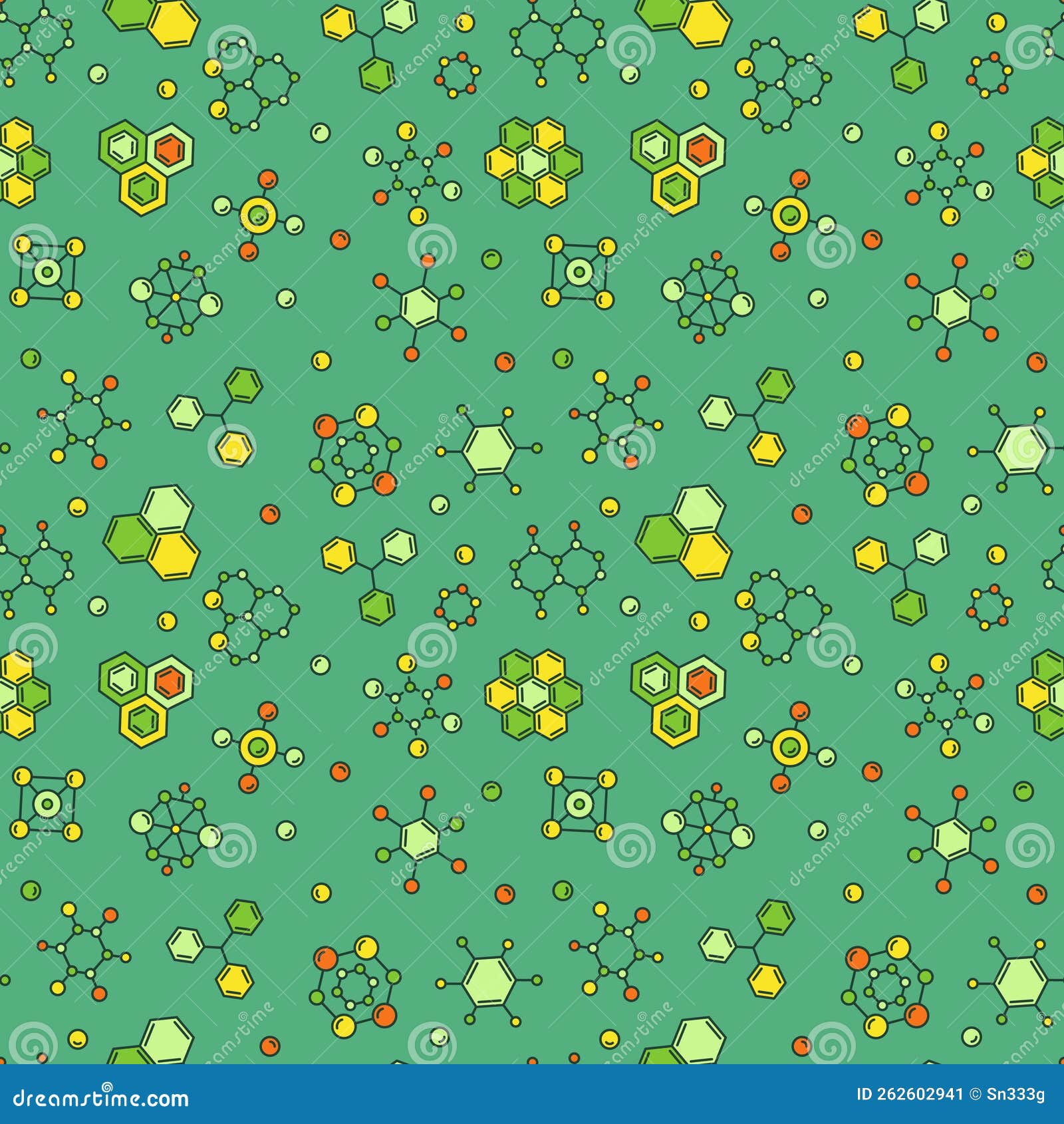 Chemical Molecules Vector Chemistry Creative Seamless Pattern Stock ...