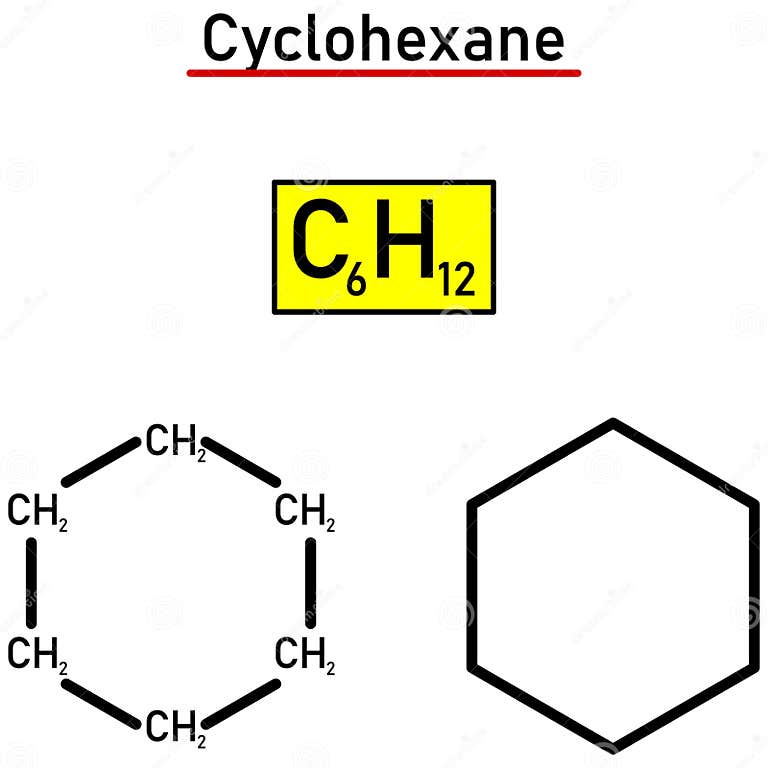 Chemical Notation of the Cyclohexane Molecule Stock Illustration ...