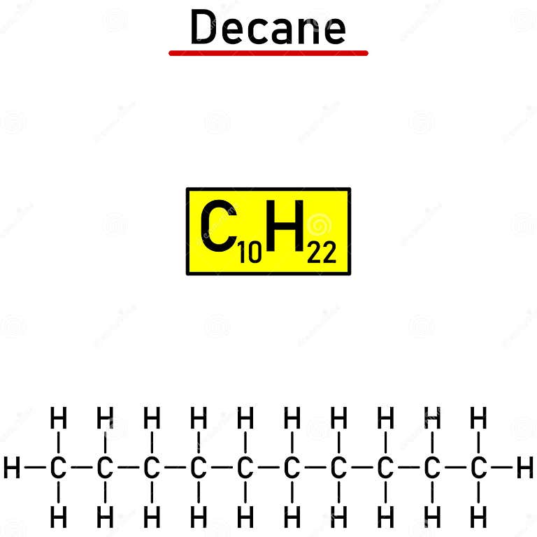Chemical Notation of the Decane Molecule Stock Illustration ...