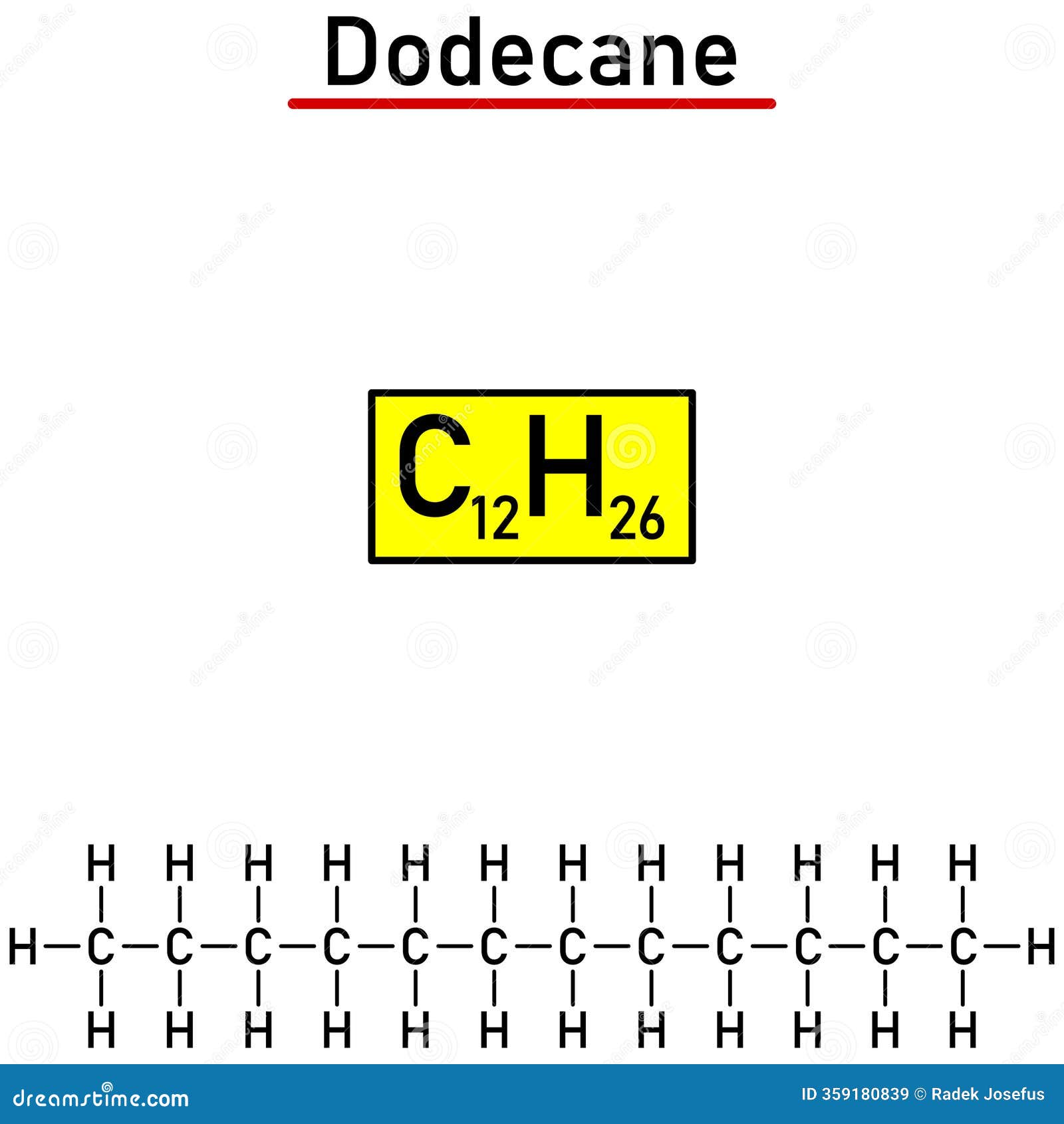 Chemical Notation of the Dodecane Molecule Stock Illustration ...