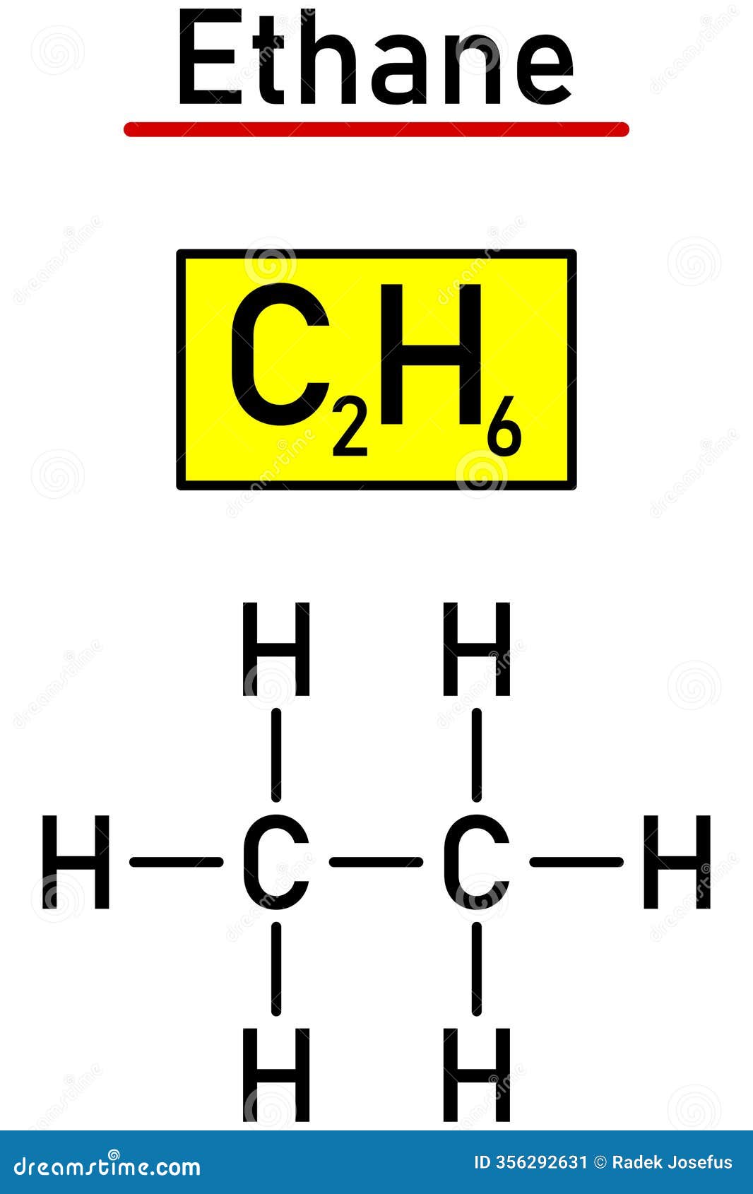 Chemical Notation of the Ethane Molecule Stock Illustration ...