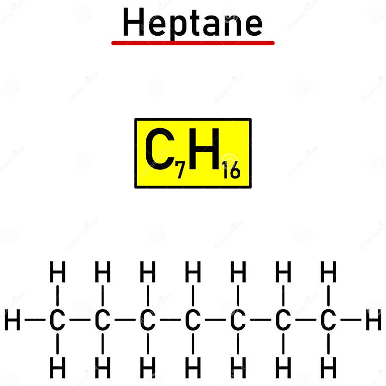 Chemical Notation of the Heptane Molecule Stock Illustration ...