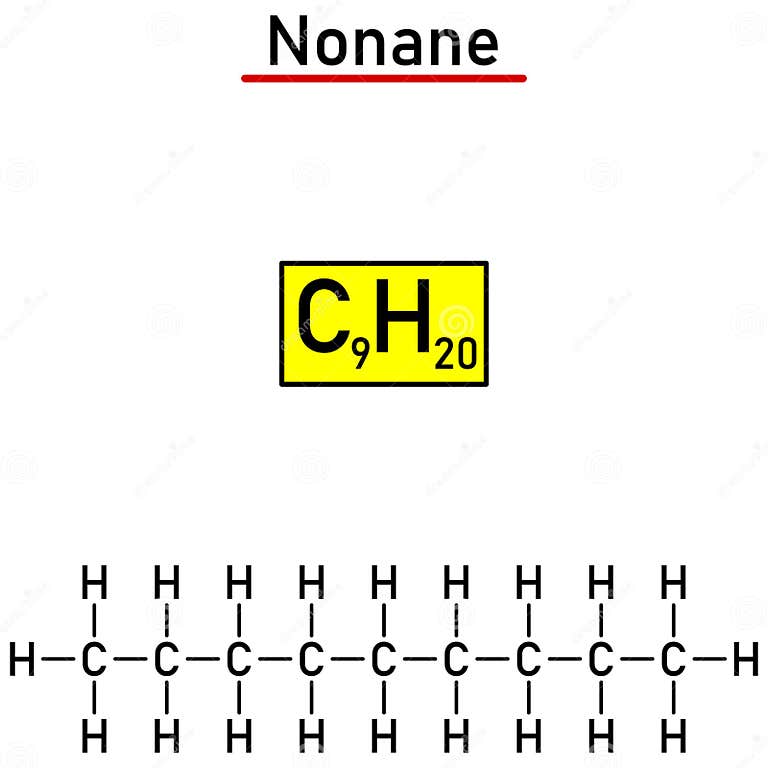 Chemical Notation of the Nonane Molecule Stock Illustration ...