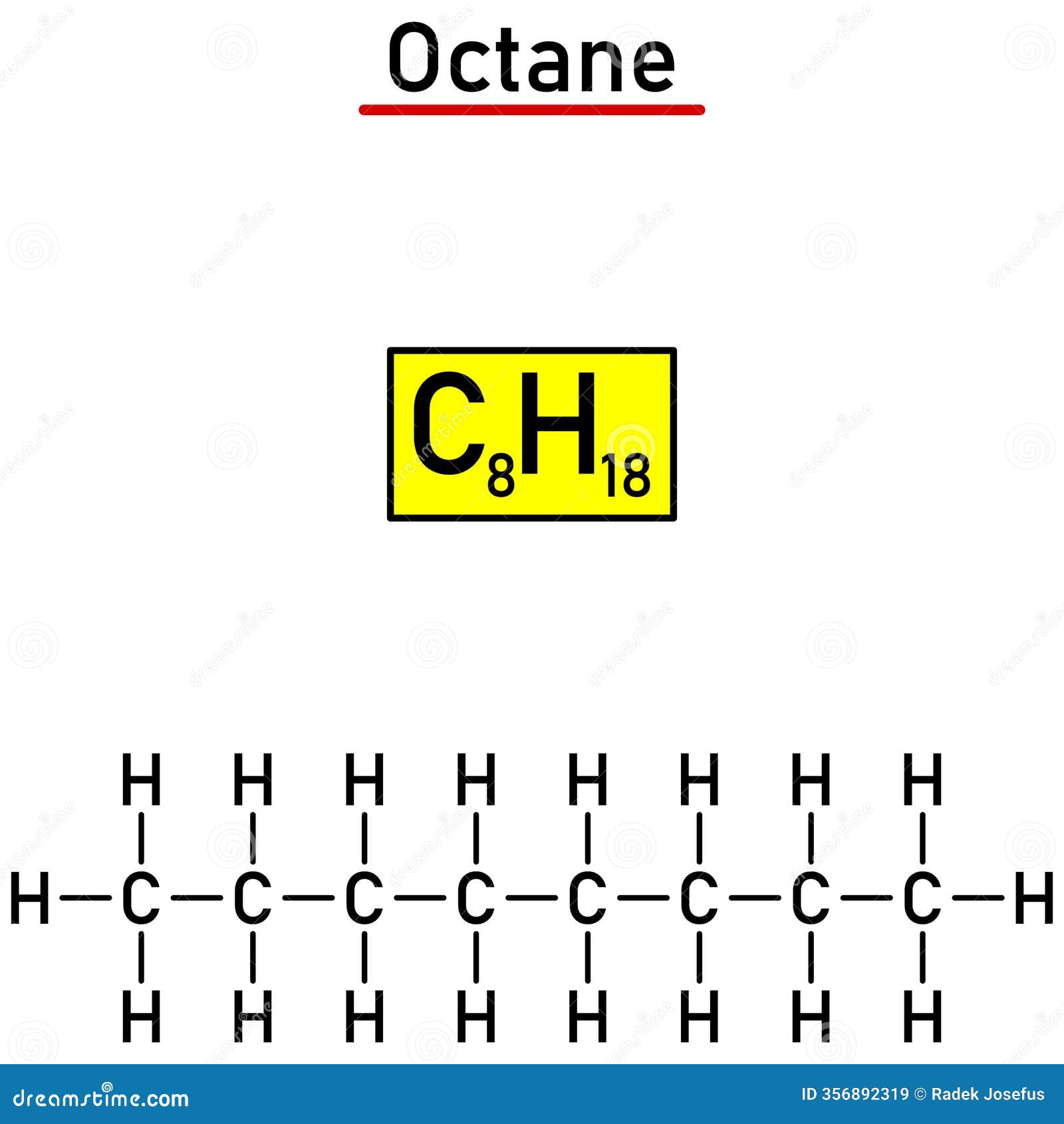 Chemical Notation of the Octane Molecule Stock Illustration ...