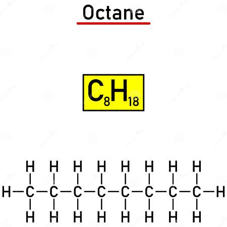 Chemical Notation of the Octane Molecule Stock Illustration ...