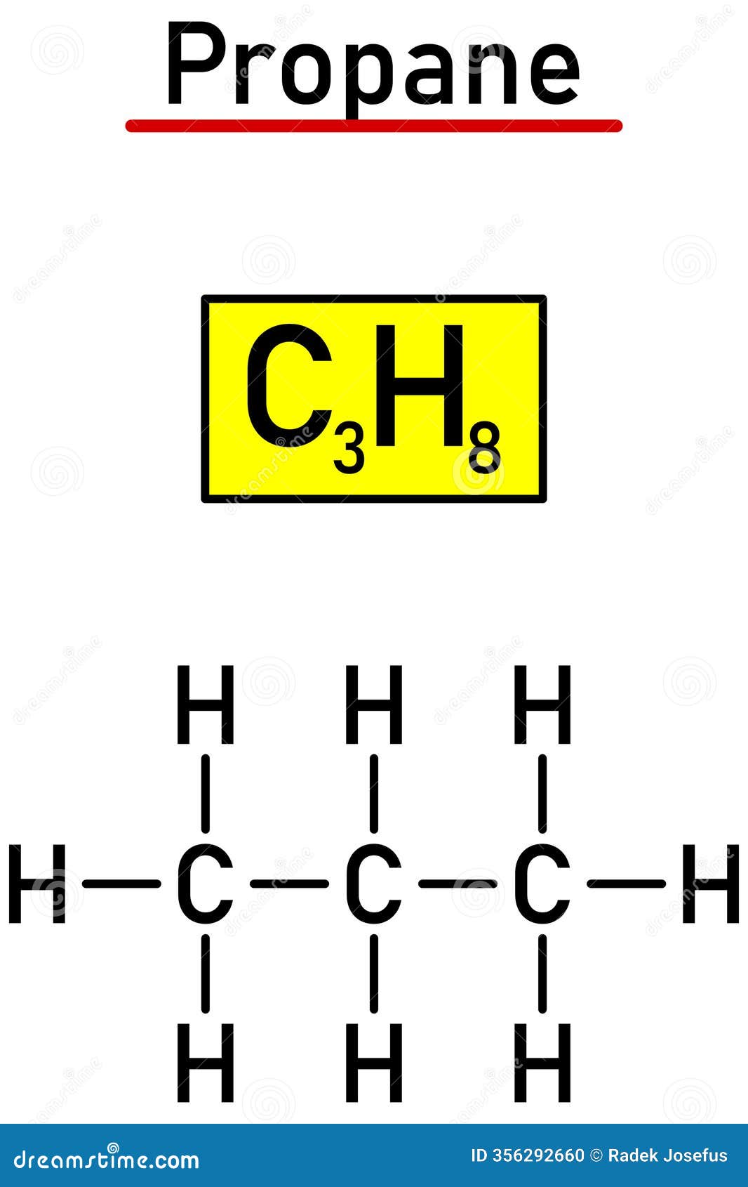 Chemical Notation of the Propane Molecule Stock Illustration ...
