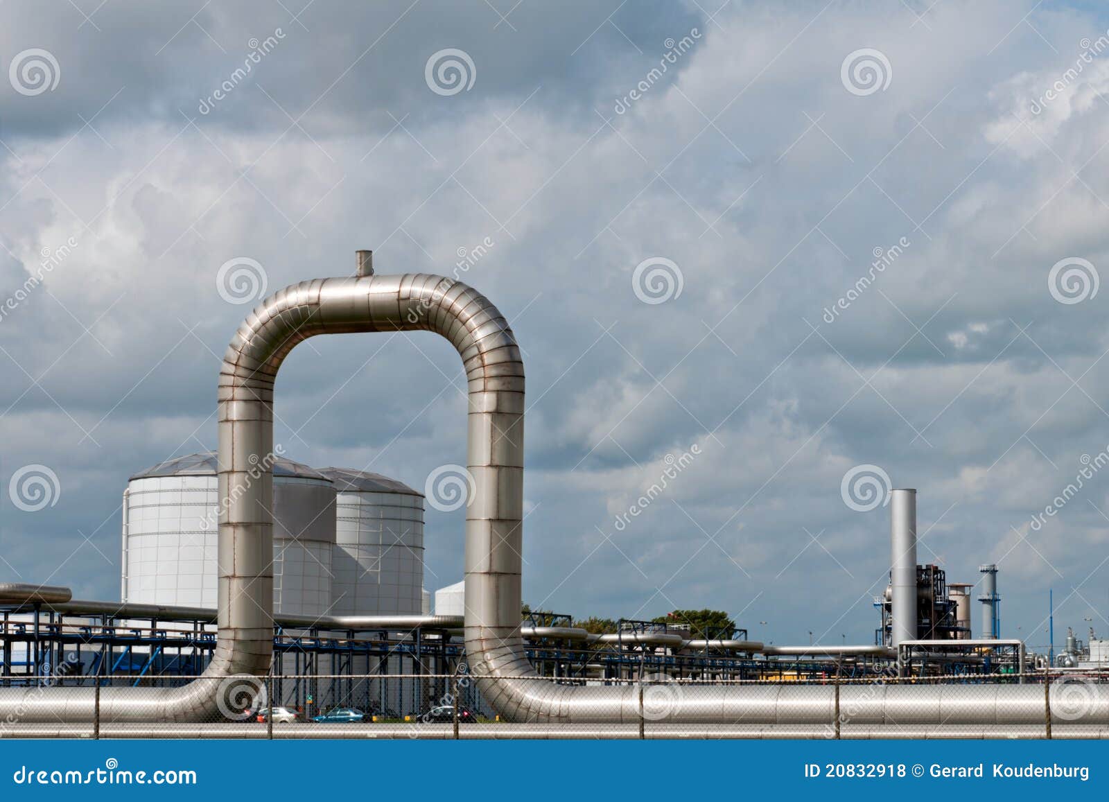 Chemical and Oil Refinery in the Port of Stock Photo - Image of ...