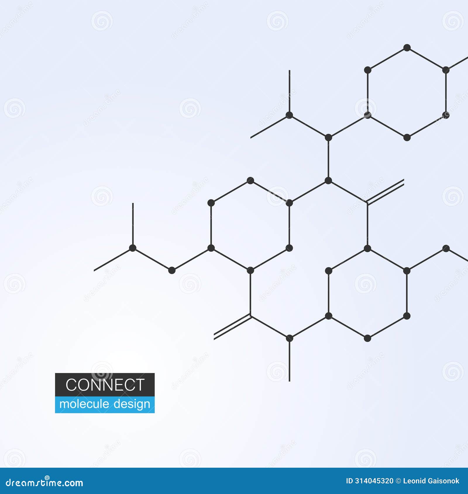 Chemical Pattern with Hexagon. Connect Abstract Vector Design Stock ...