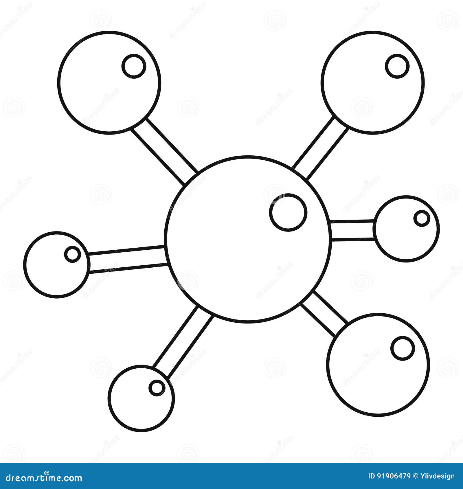 Chemical and Physical Molecules Icon Outline Stock Vector ...