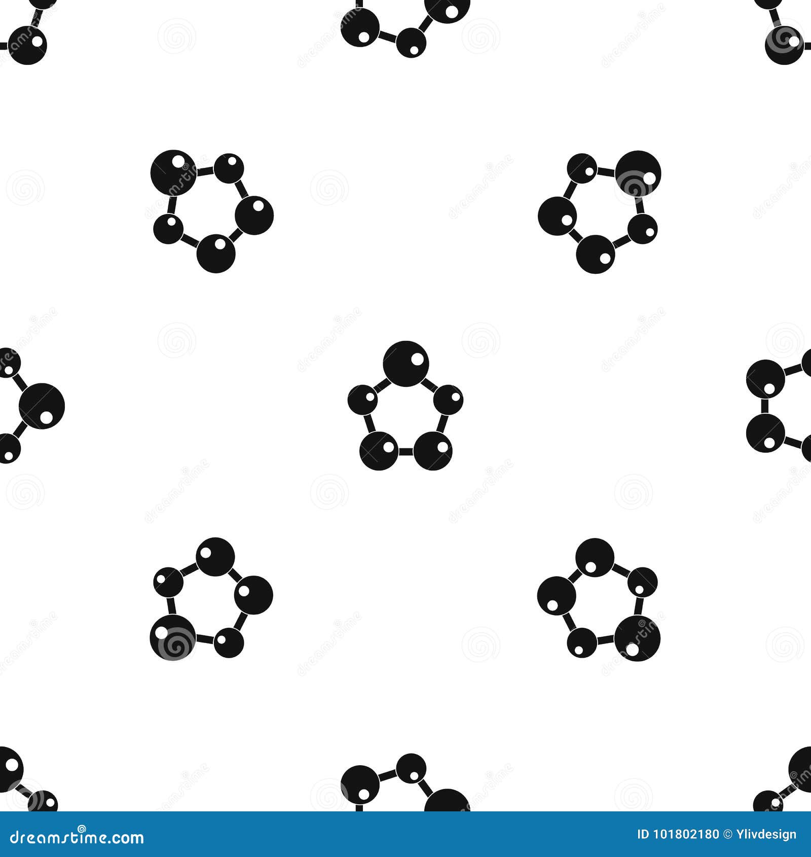Chemical and Physical Molecules Pattern Seamless Black Stock Vector ...
