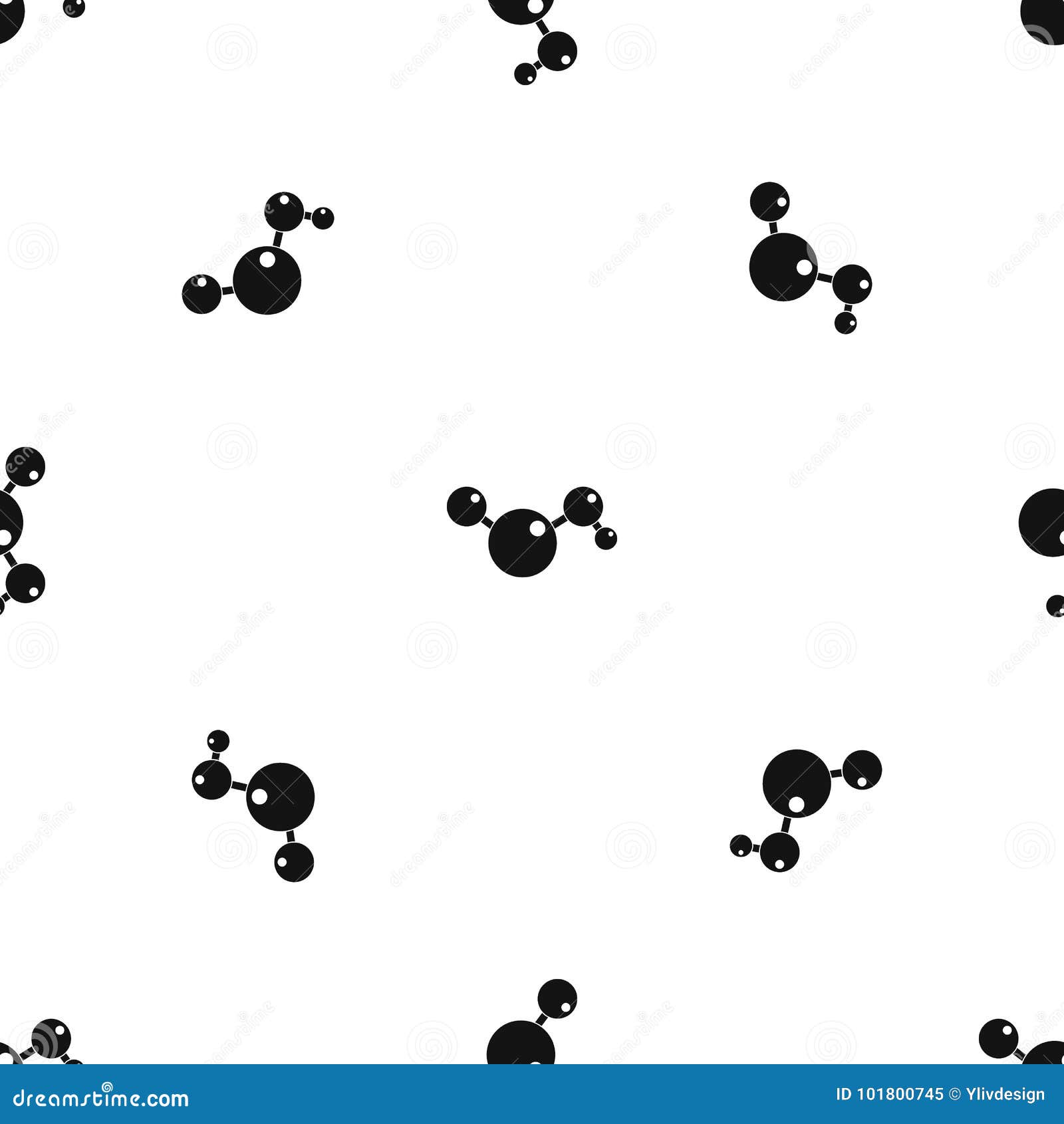 Chemical and Physical Molecules Pattern Seamless Black Stock Vector ...
