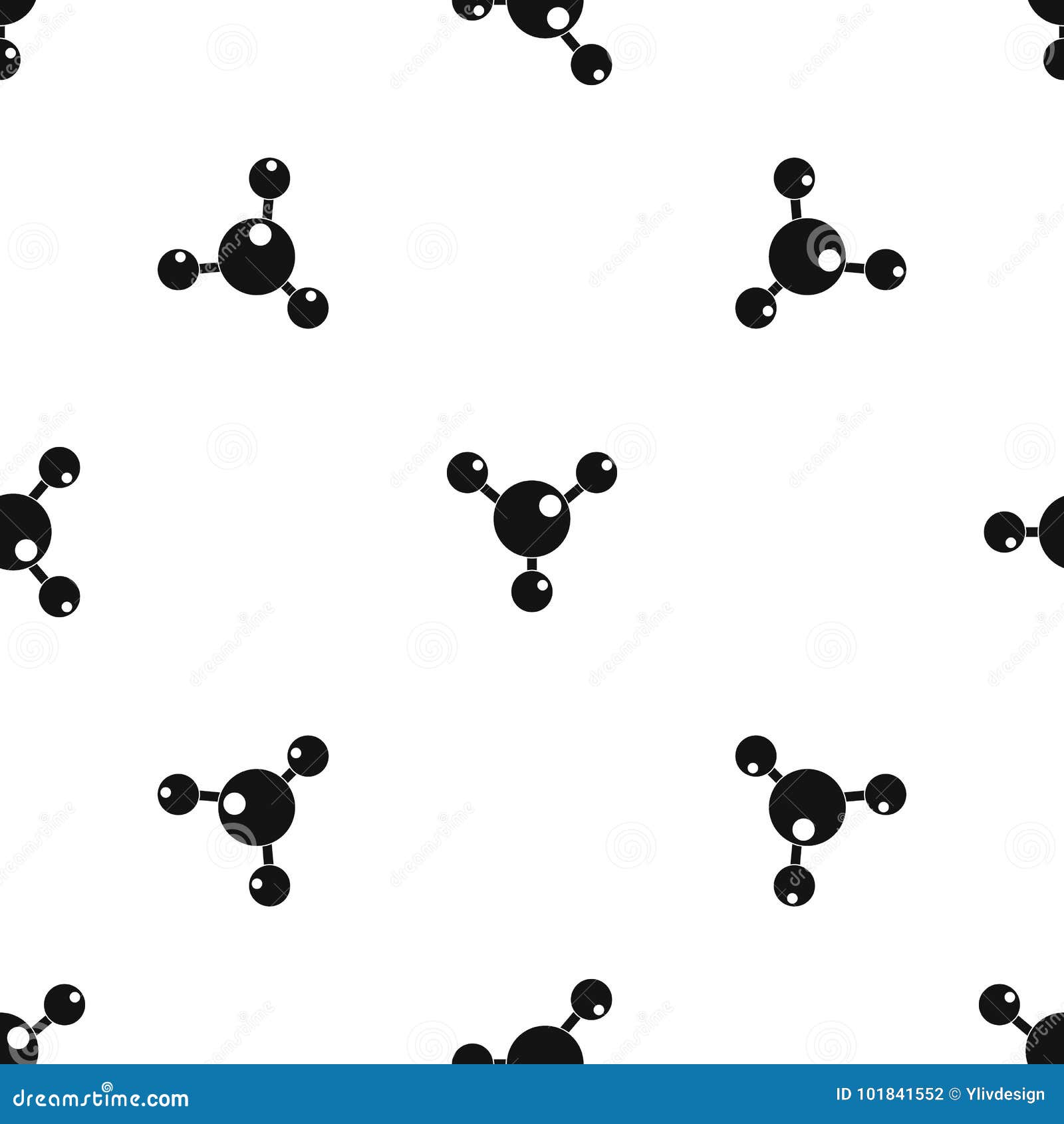 Chemical and Physical Molecules Pattern Seamless Black Stock Vector ...