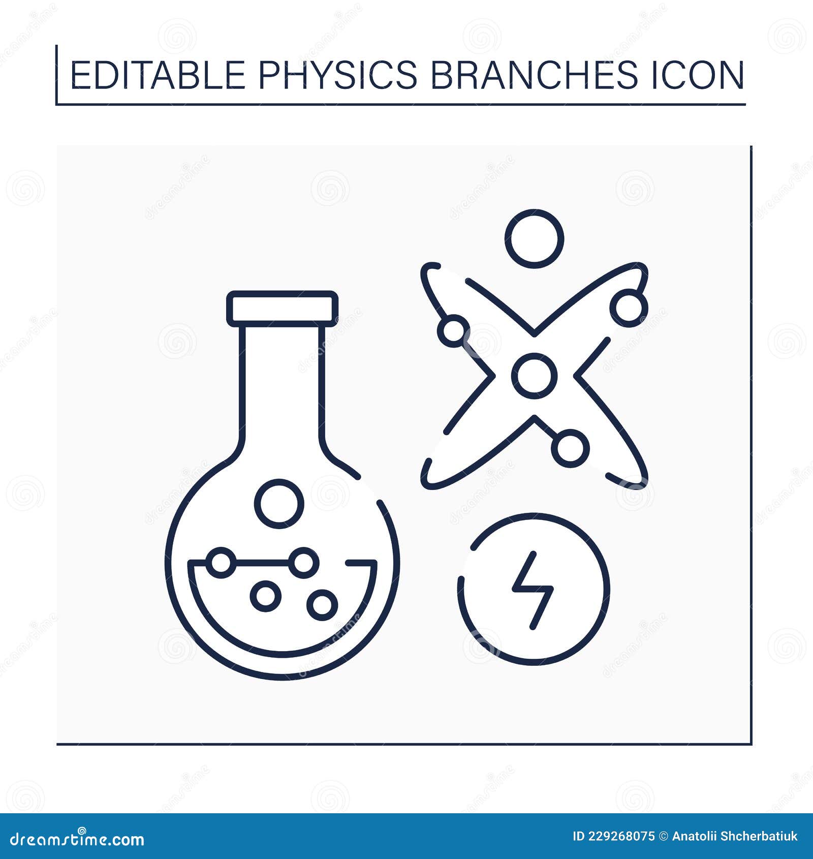Chemical physics line icon stock vector. Illustration of molecular ...