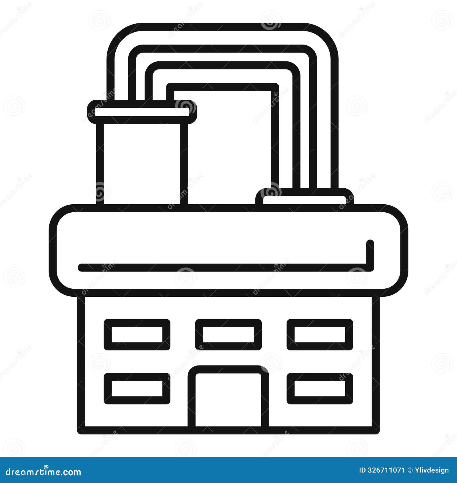 Chemical Plant Building Processing Raw Materials Icon Stock Vector ...