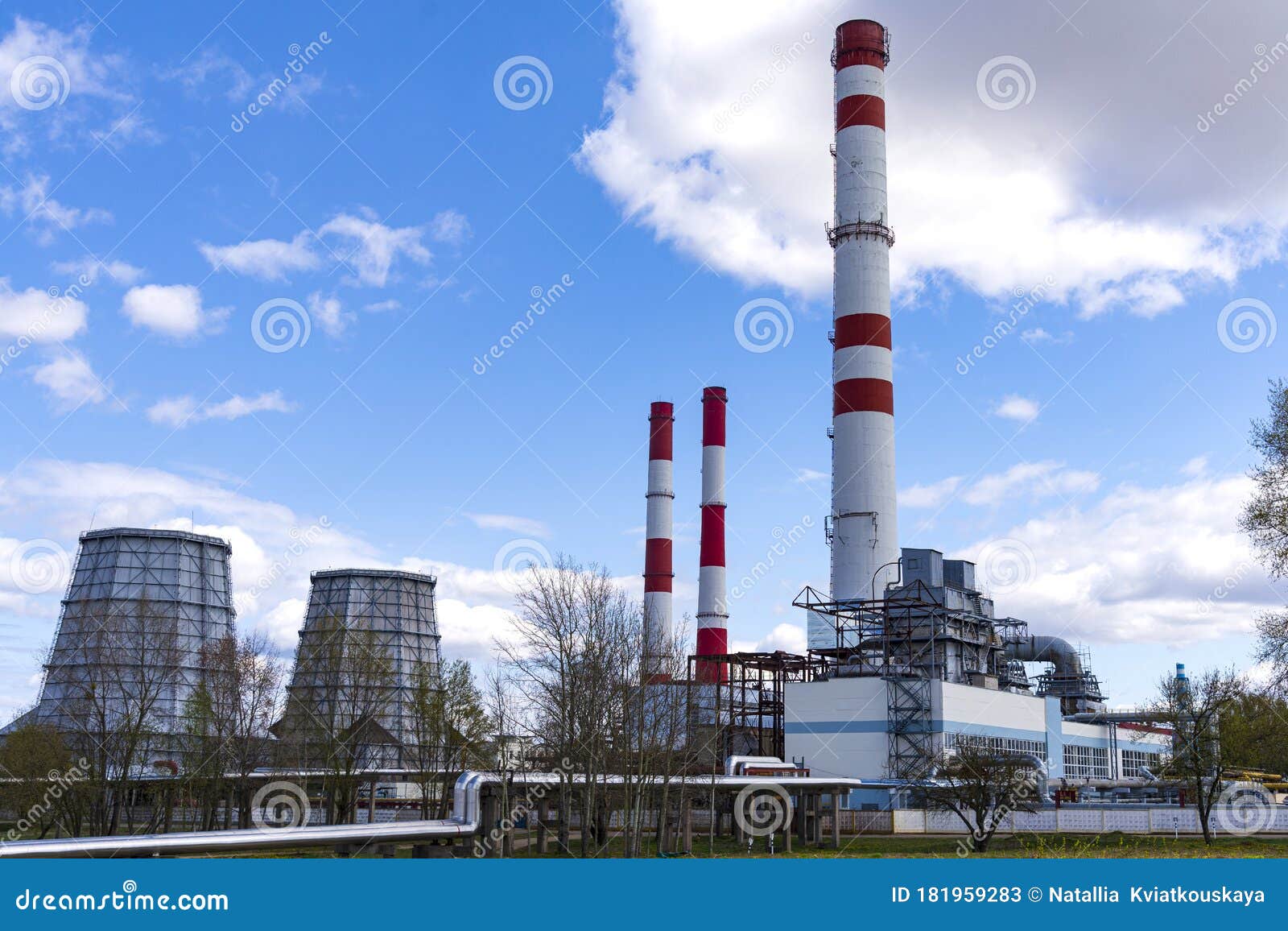 Chemical Plant Infrastructure with the Blue Sky in the Background Stock ...