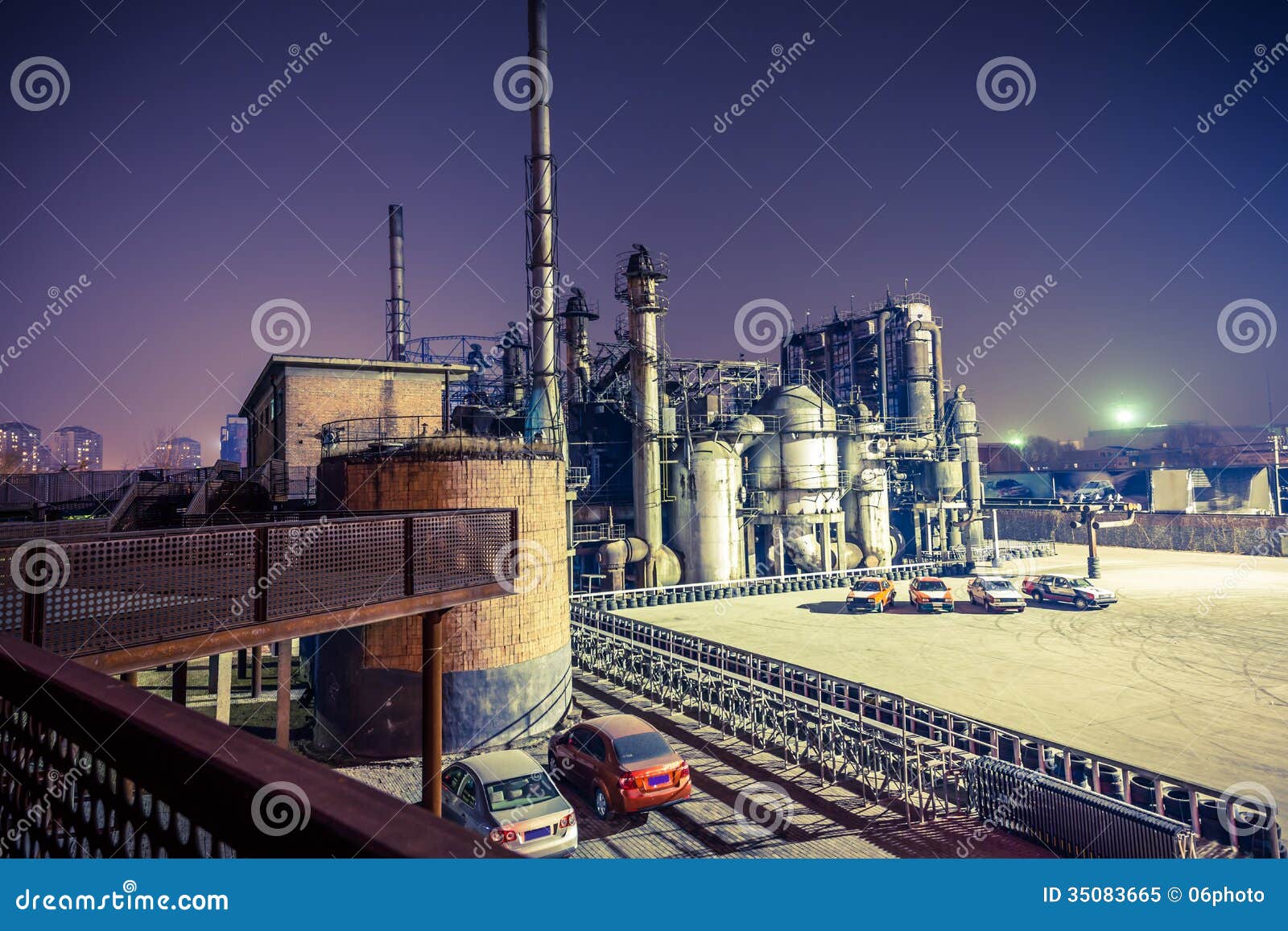 Chemical Plant in the Sunset Stock Image - Image of heavy ...