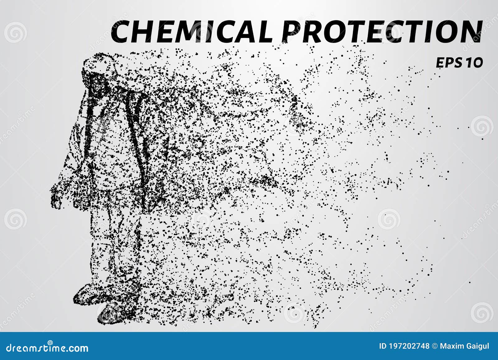 Chemical Protection of the Particles. Man in Chemical Protection Stock ...