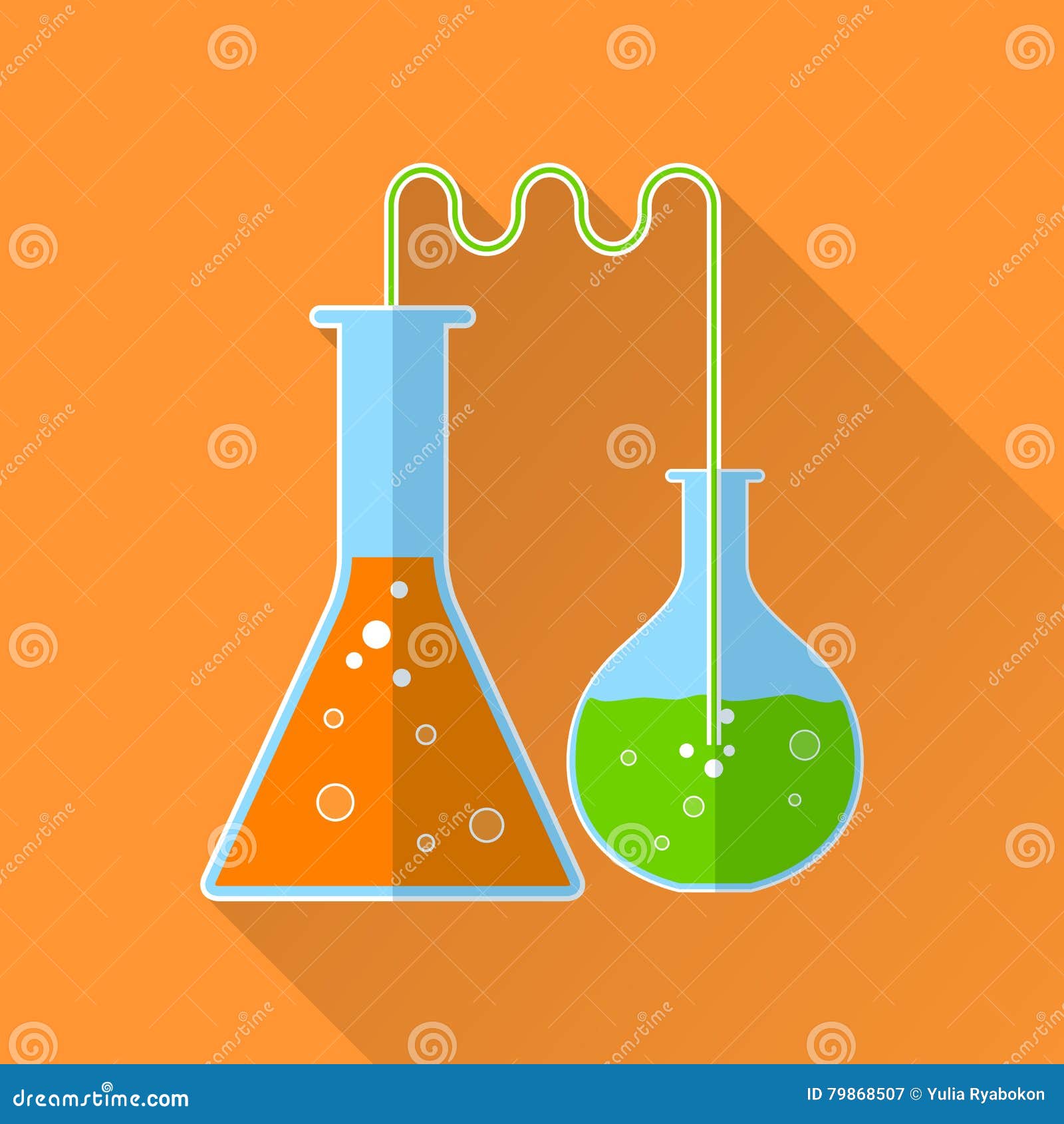 Chemical Reaction Flat Icon Stock Vector - Illustration of glass, blog ...