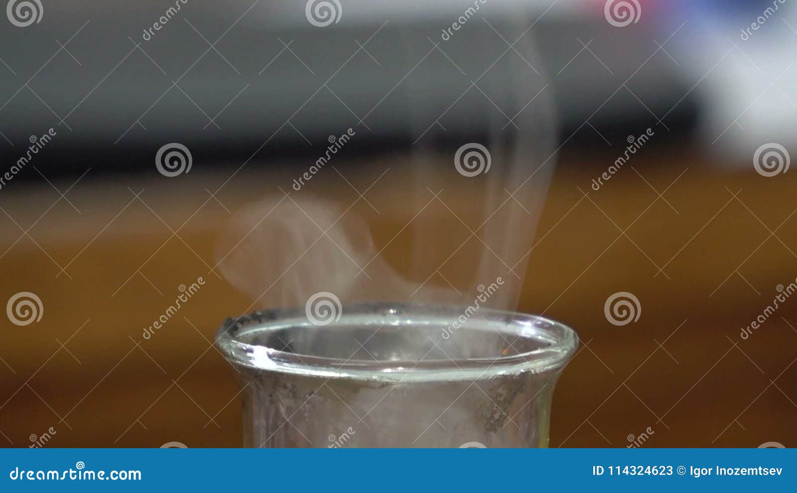 Chemical Reaction with Gas Evolution in a Glass Flask Stock Video ...