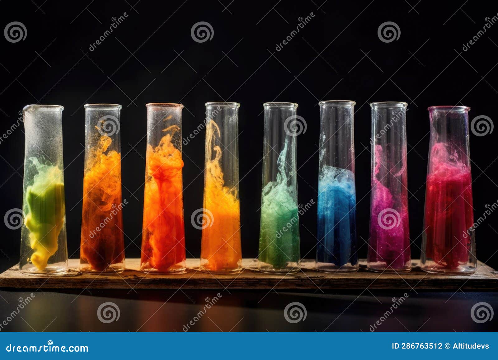 Chemical Reaction in a Test Tube during Analysis Stock Illustration ...