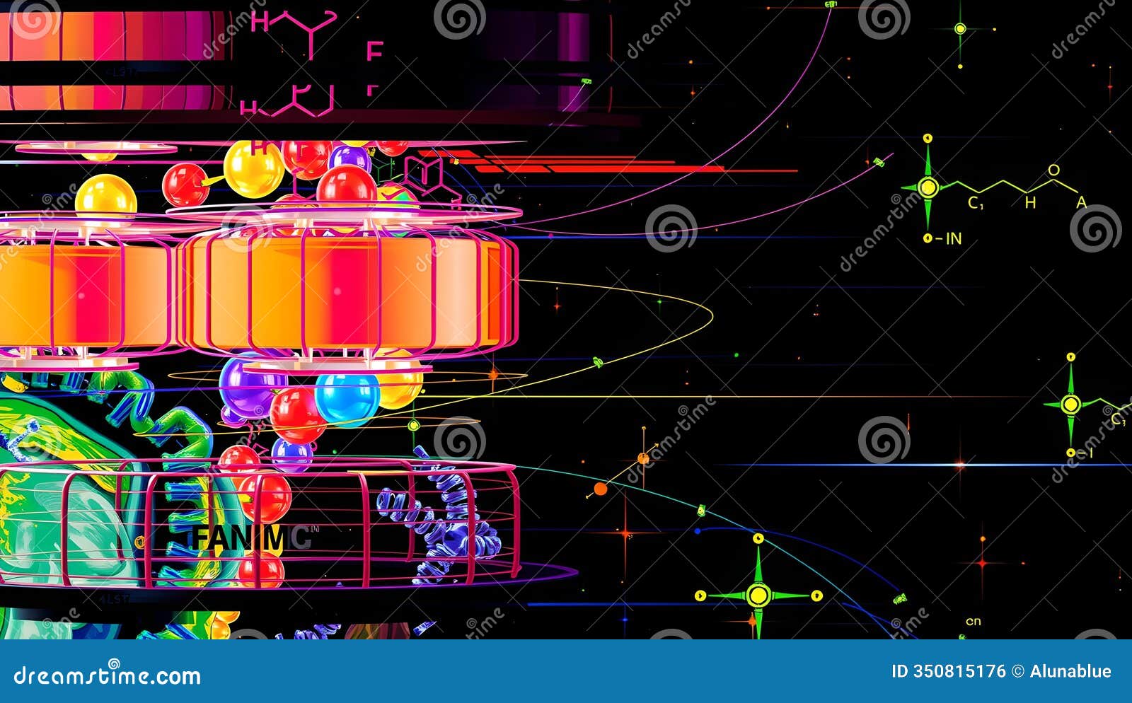 Chemical Reaction Under the Microscope Stock Illustration ...