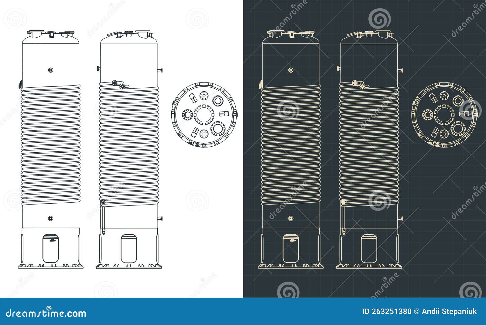 Chemical Reactor Blueprints Stock Vector - Illustration of reactor ...