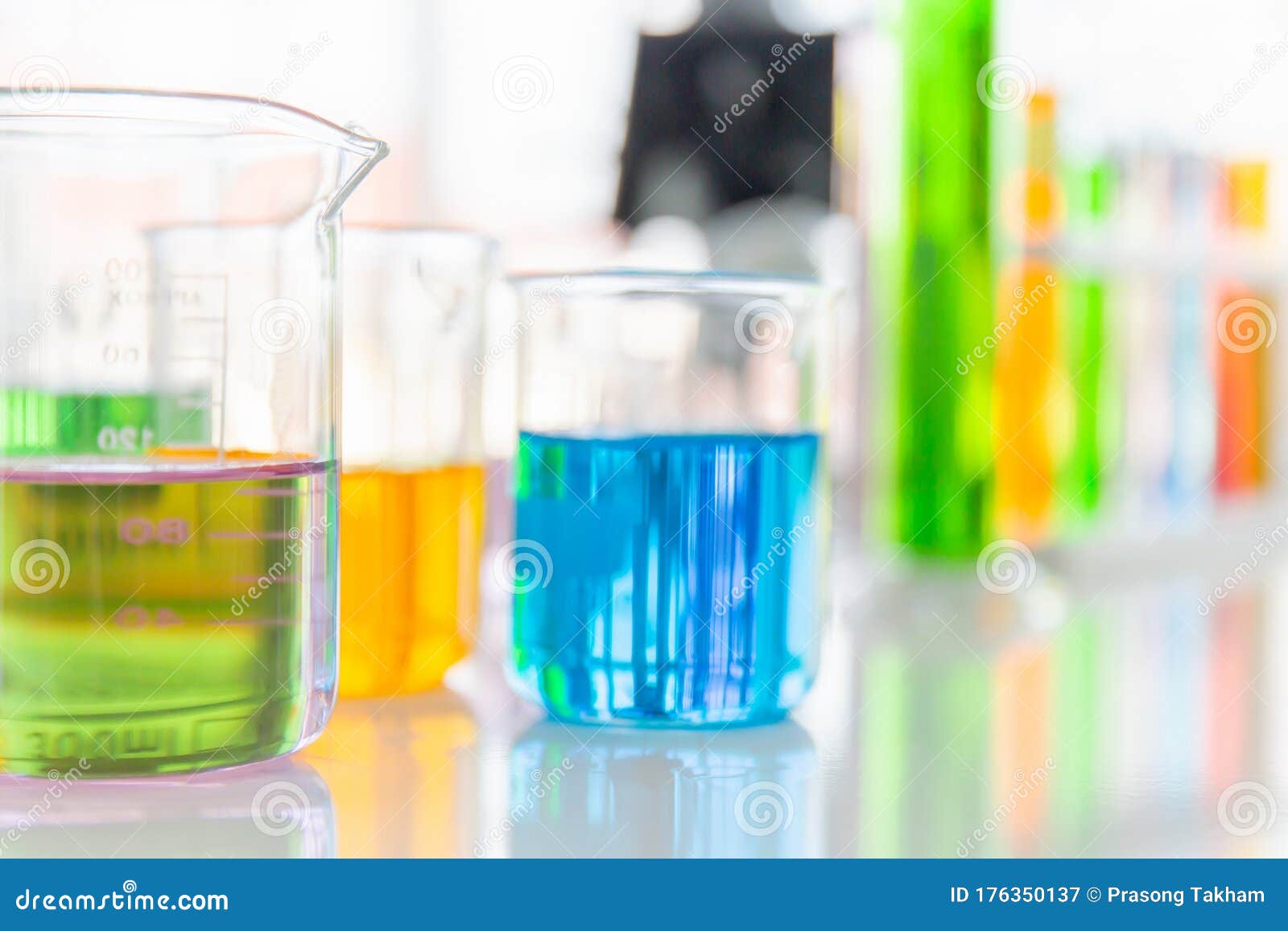 Chemical Reagent Bottles in Scientific Experiments of Various Sizes ...