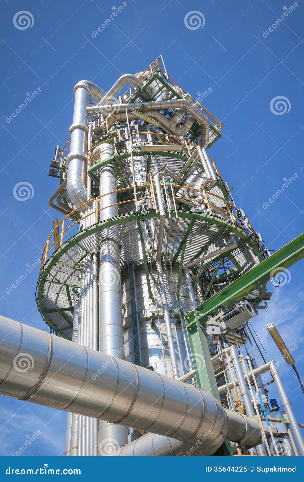 Chemical refinery tower stock image. Image of environment - 35644225