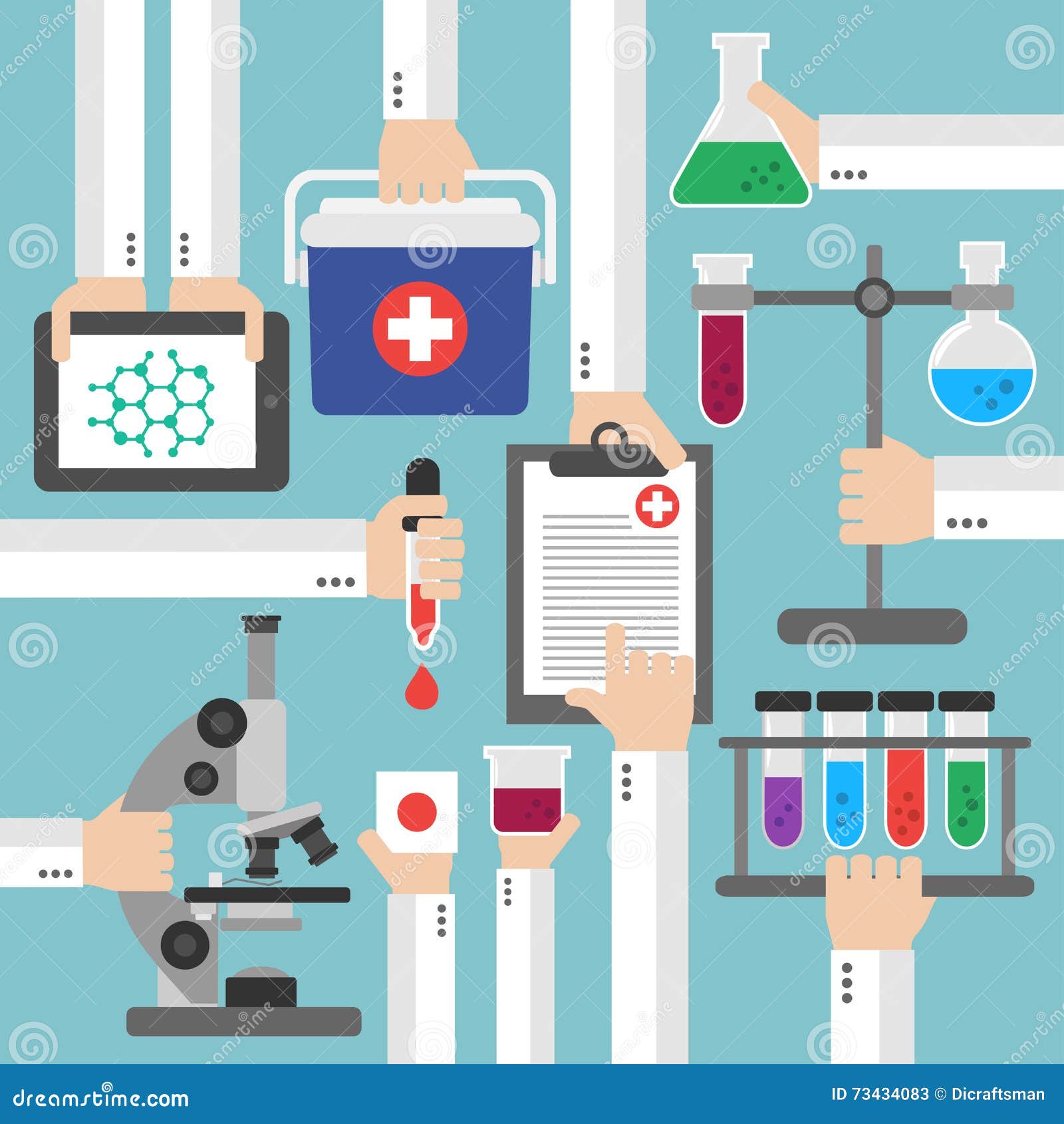 Chemical Research Laboratory Flat Design Stock Vector - Illustration of ...