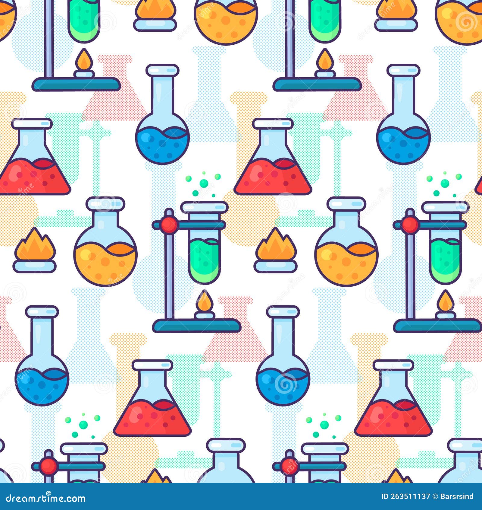 Chemical Science Lab Tool Seamless Pattern Vector Stock Vector ...