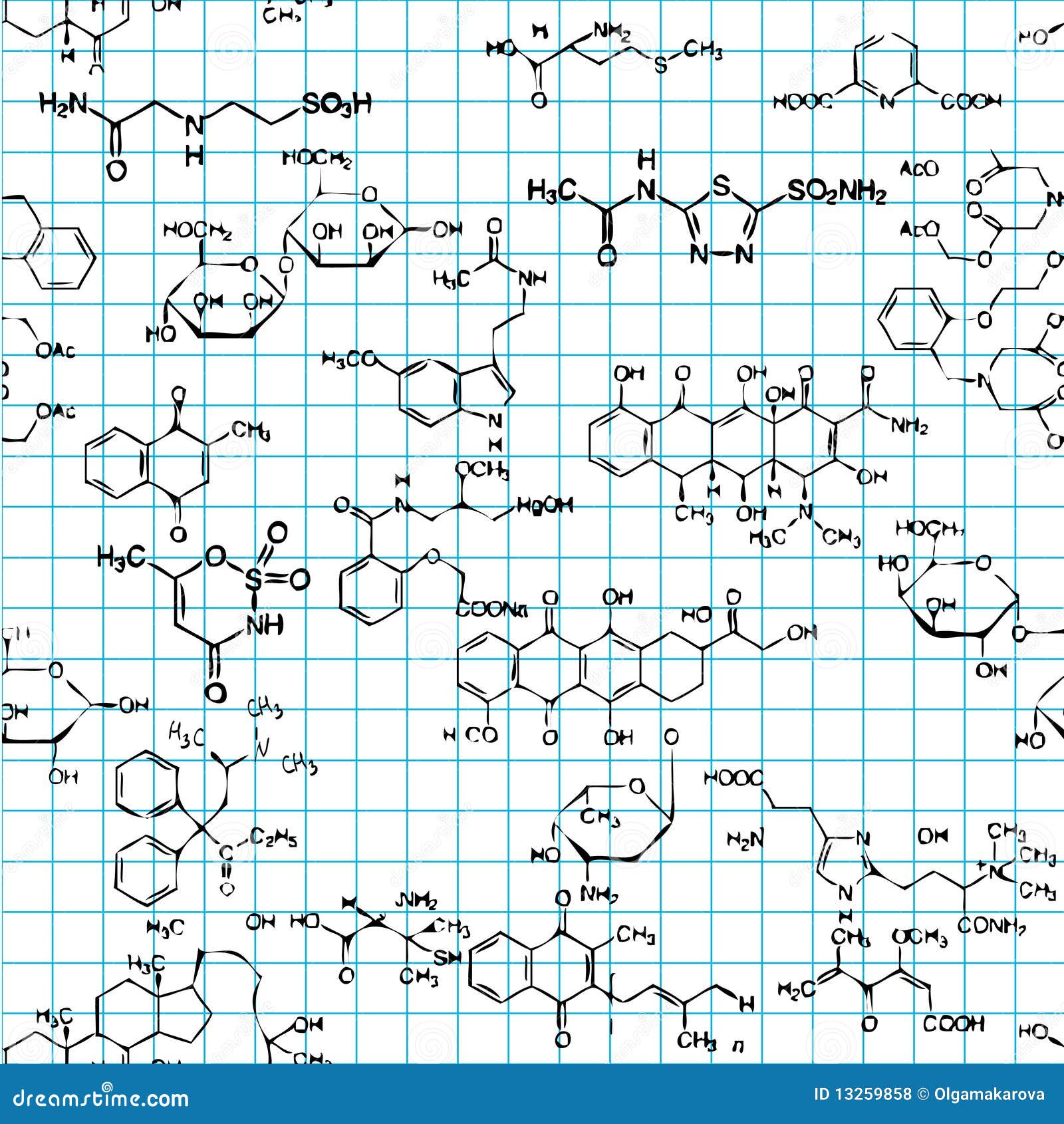 Chemical seamless pattern stock vector. Illustration of complexity ...