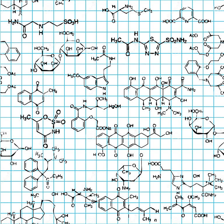 Chemical seamless pattern stock vector. Illustration of complexity ...