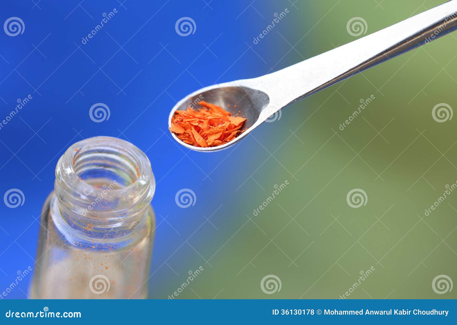 Chemical on steel spatula stock photo. Image of powder - 36130178