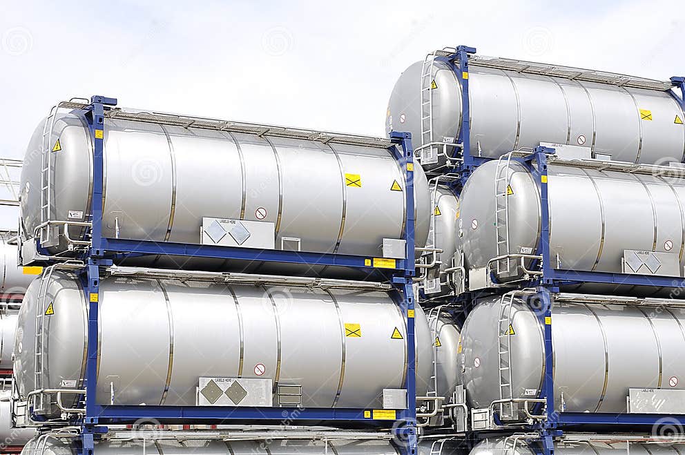 Tank Containers for Shipping Stock Photo - Image of netherlands ...