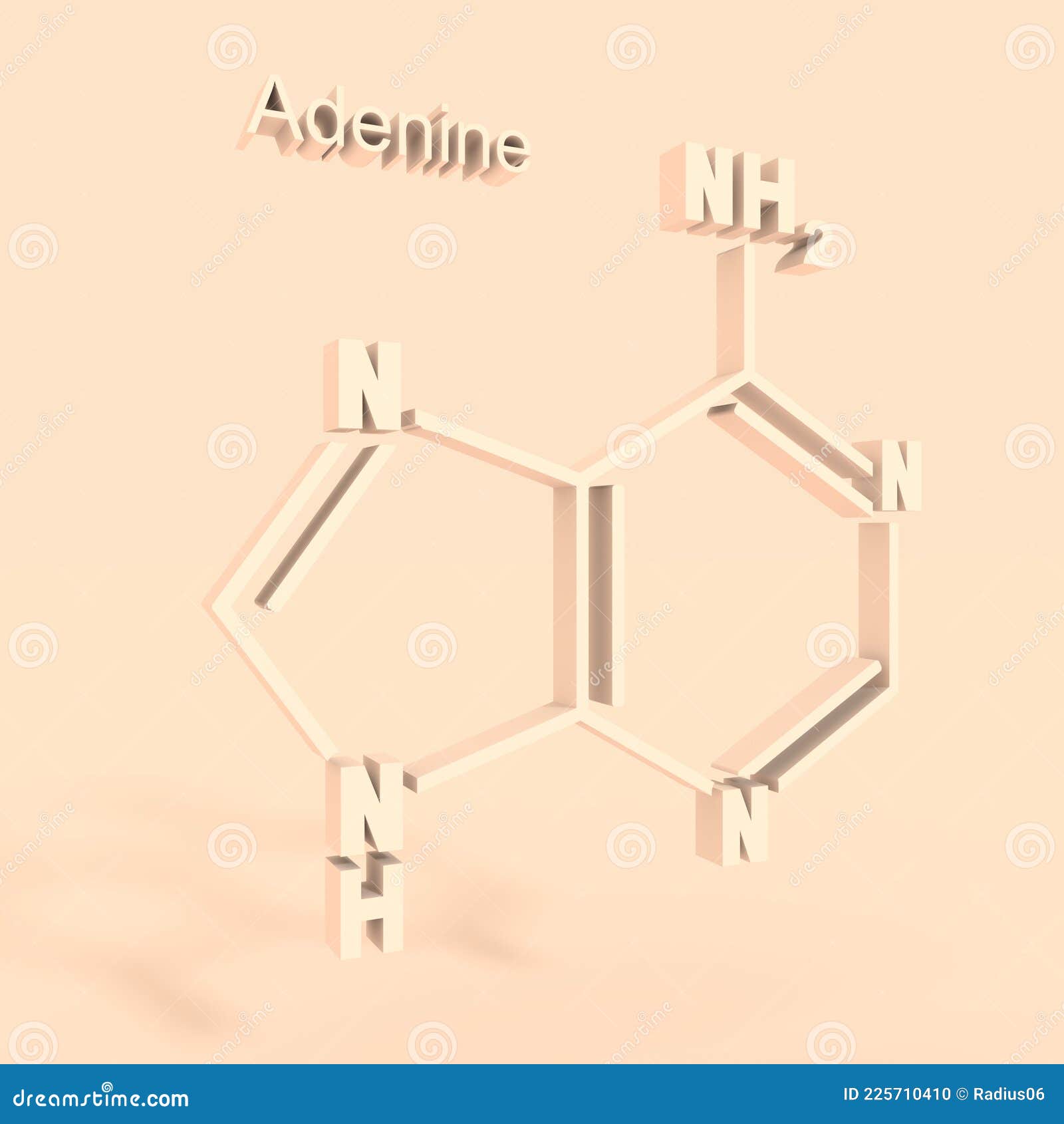 Adenine, Ade Molecule. It Is Purine Nucleobase, Fundamental Unit Of The ...
