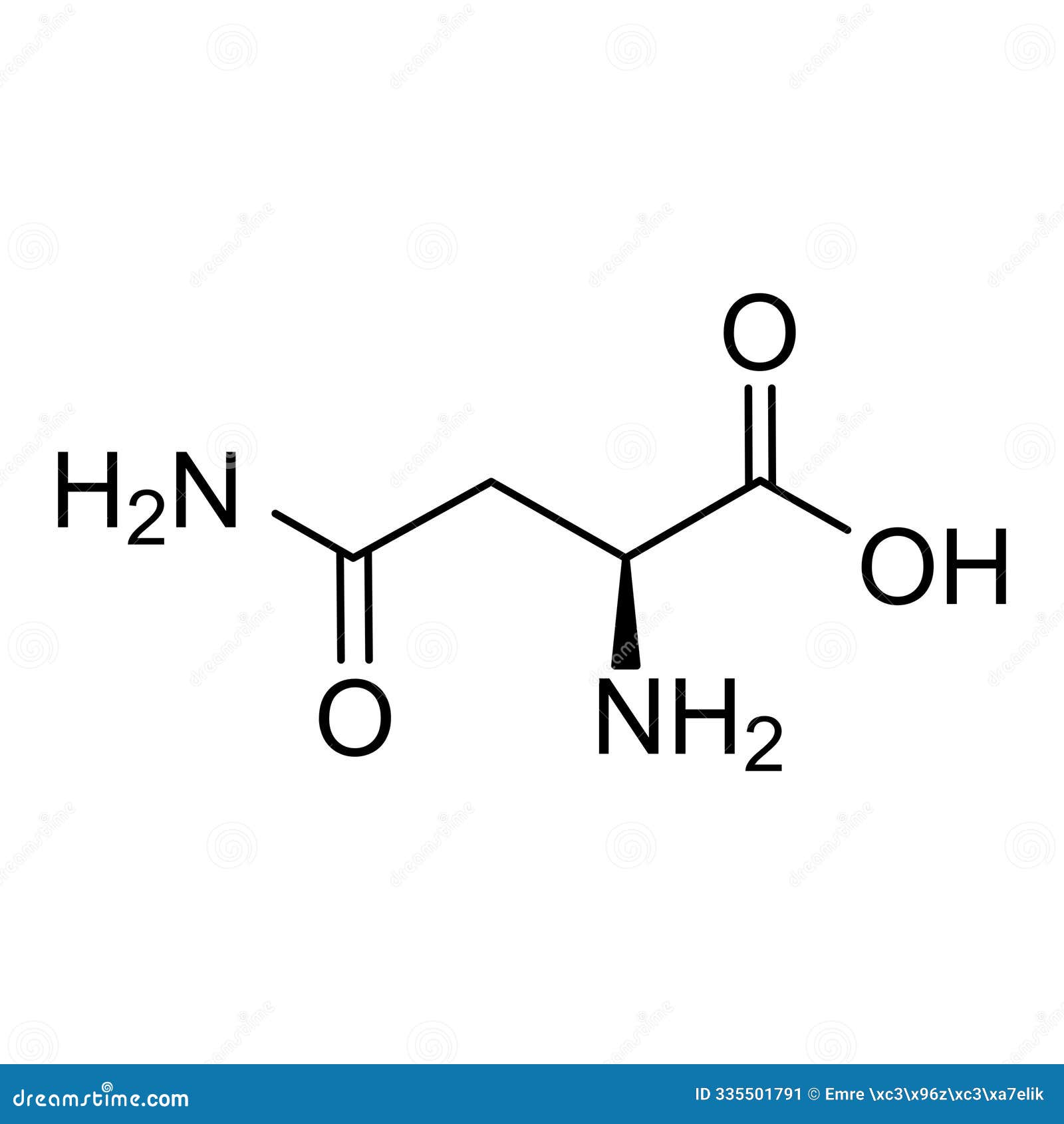 Chemical Structural Formula of Amino Acid, Asparagine Stock ...